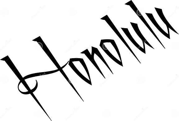 Honolulu Text Sign Illustration Stock Vector - Illustration of touring ...