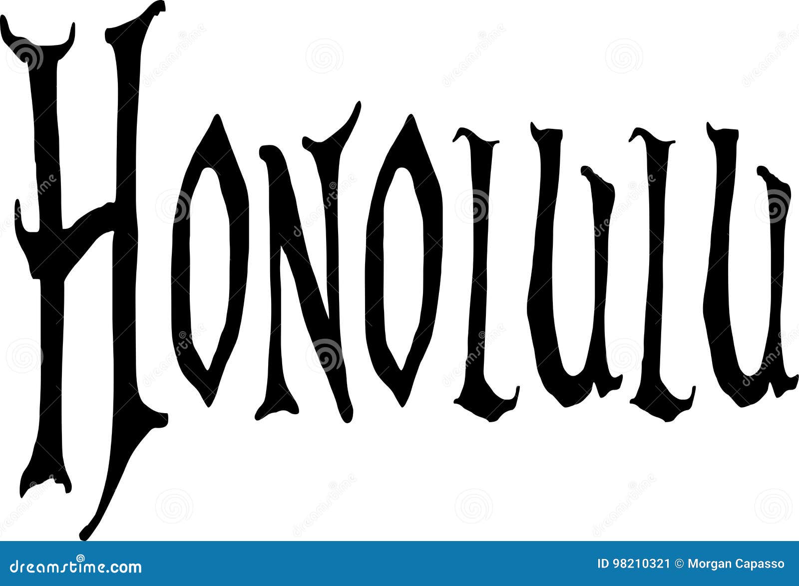 Honolulu-Textzeichenillustration Vektor Abbildung - Illustration von ...