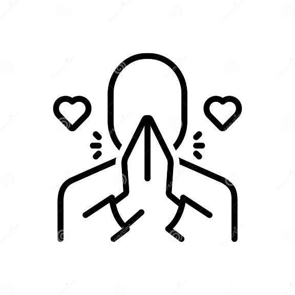 Black Line Icon for Honor, Respect and Esteem Stock Vector ...