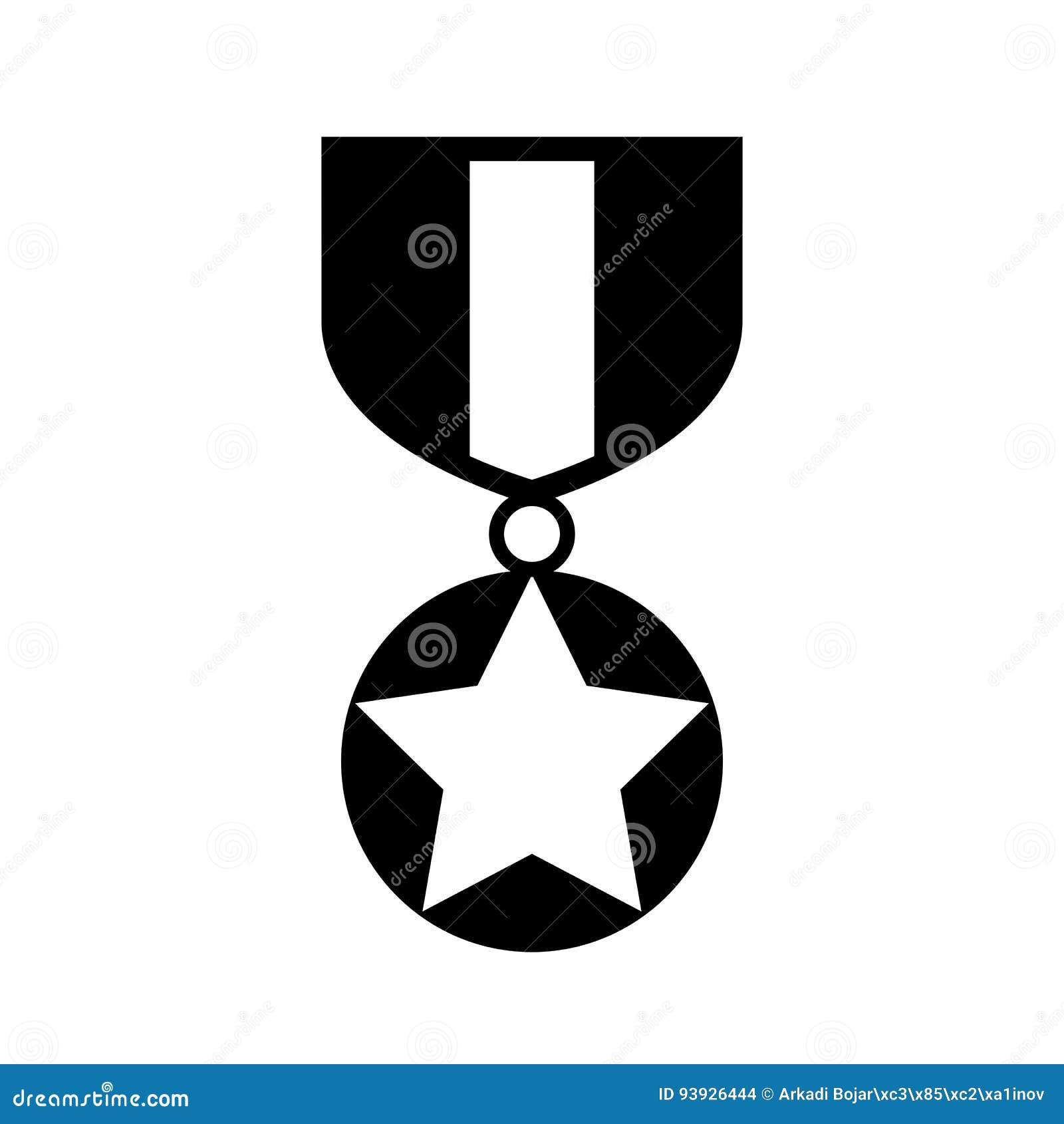 Honor medal vector icon stock vector. Illustration of medal - 93926444