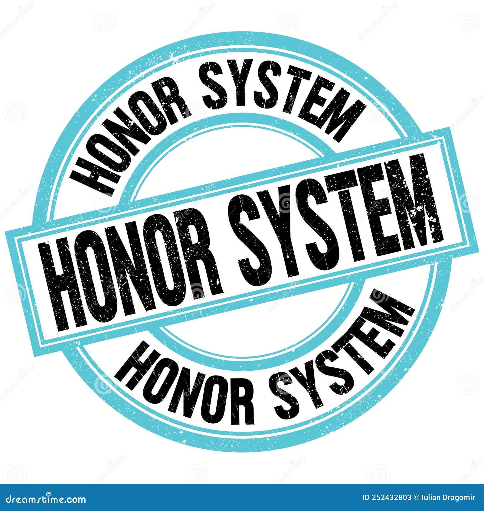 HONOR SYSTEM Text on Blue-black Round Stamp Sign Stock Illustration ...
