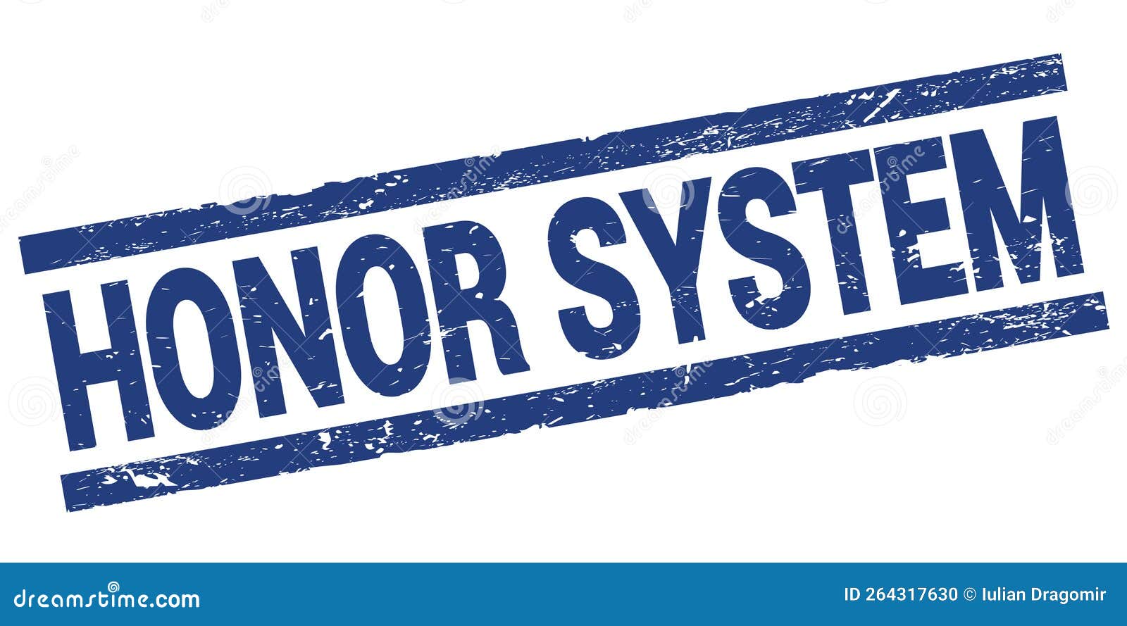HONOR SYSTEM Text on Blue Rectangle Stamp Sign Stock Illustration ...