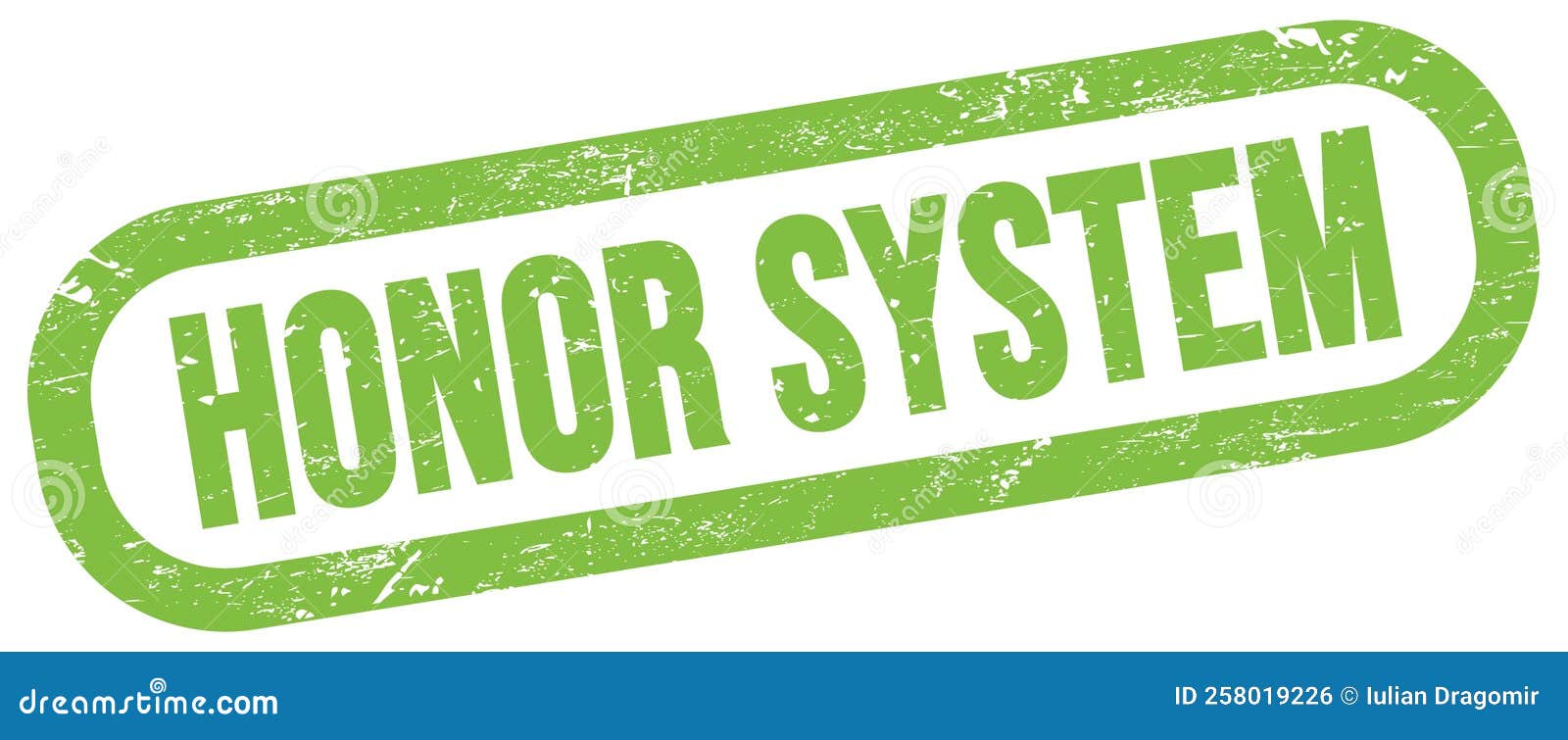 HONOR SYSTEM, Text Written on Green Stamp Sign Stock Illustration ...
