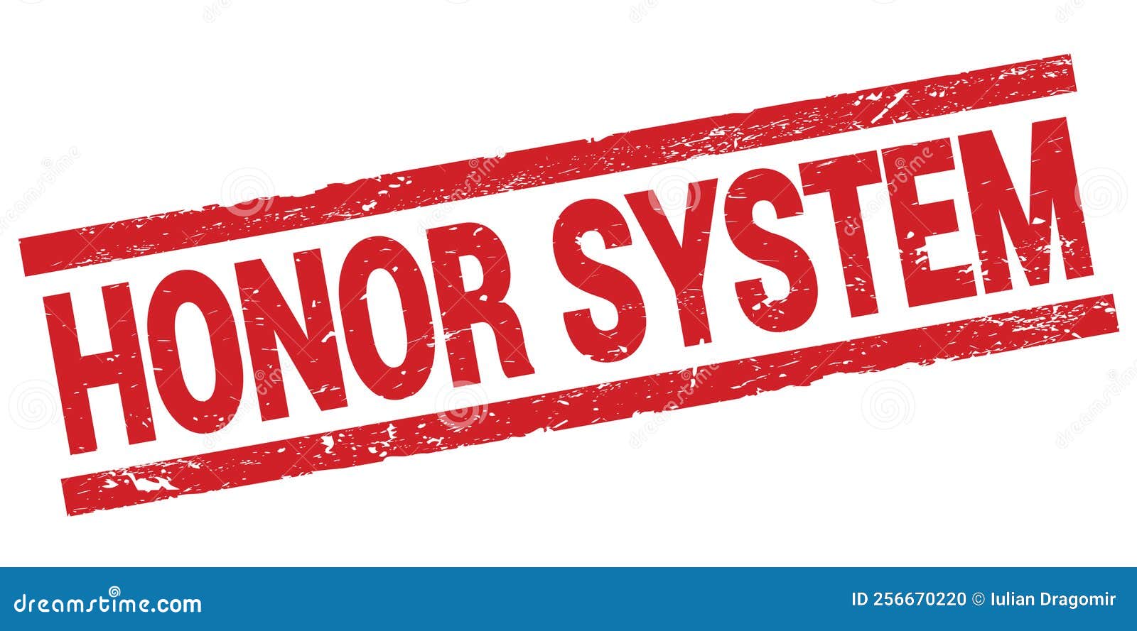 HONOR SYSTEM Text on Red Rectangle Stamp Sign Stock Illustration ...