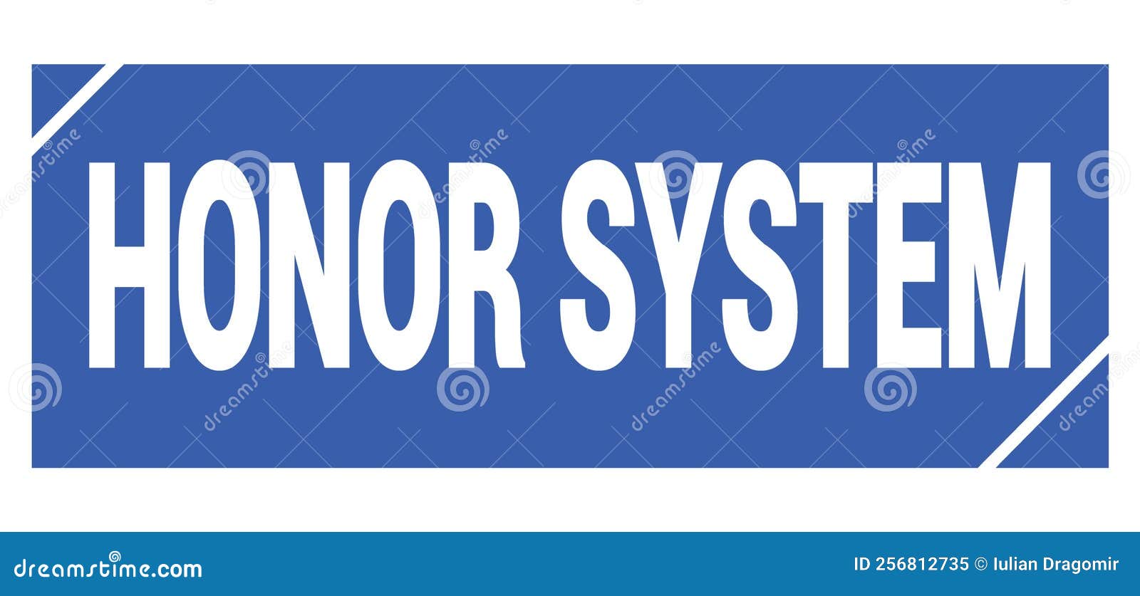 HONOR SYSTEM Text Written on Blue Stamp Sign Stock Illustration ...