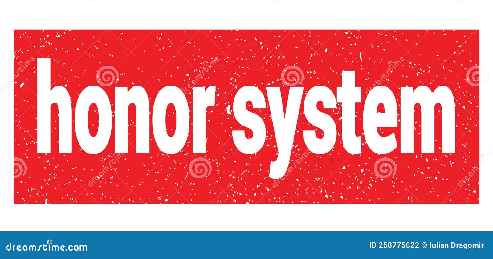 Honor System Text Written on Red Stamp Sign Stock Illustration ...