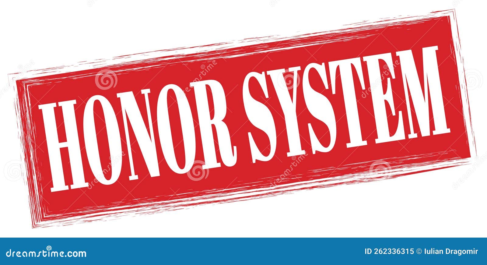 HONOR SYSTEM Text Written on Red Stamp Sign Stock Illustration ...