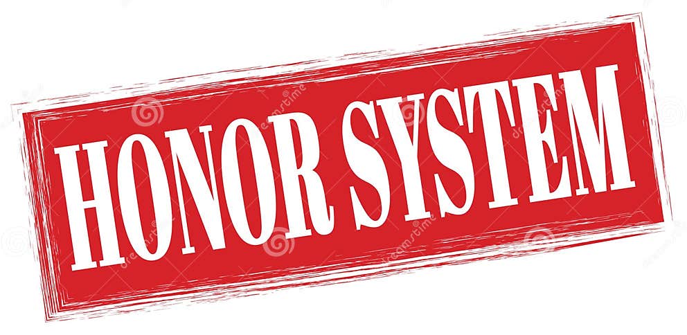 HONOR SYSTEM Text Written on Red Stamp Sign Stock Illustration ...