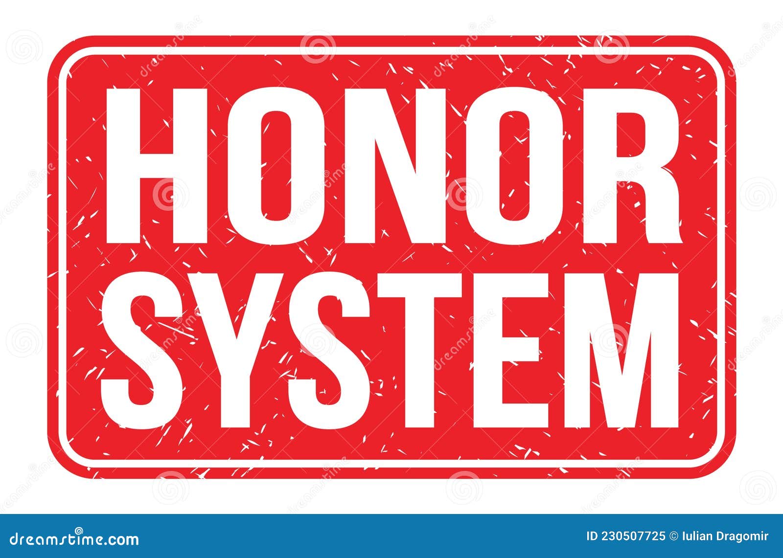 HONOR SYSTEM, Words on Red Rectangle Stamp Sign Stock Illustration ...