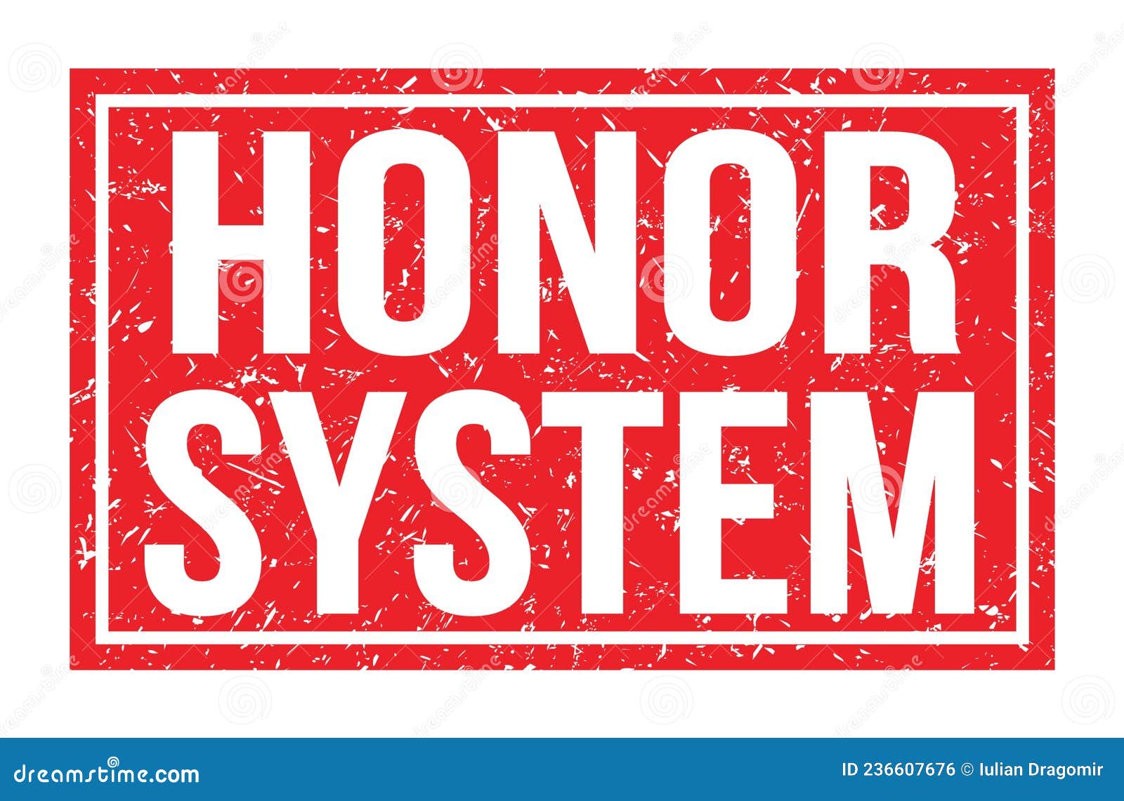 HONOR SYSTEM, Words on Red Rectangle Stamp Sign Stock Illustration ...
