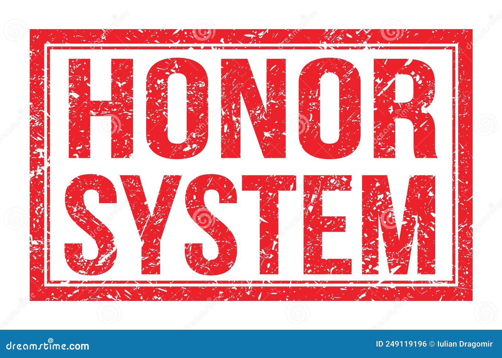 HONOR SYSTEM, Words on Red Rectangle Stamp Sign Stock Illustration ...