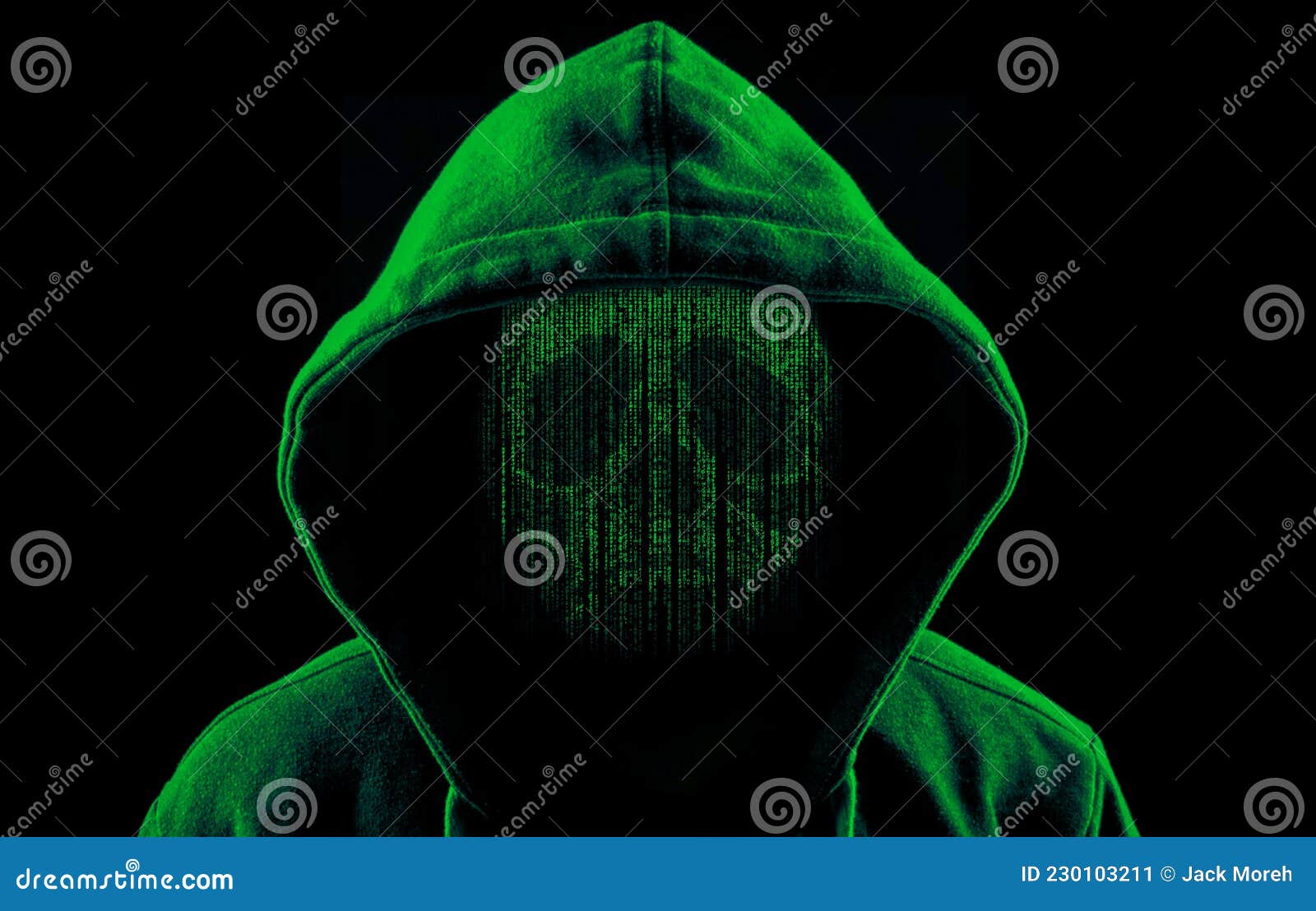 Skull And Binary Code On A Laptop Monitor Royalty-Free Stock Photo ...
