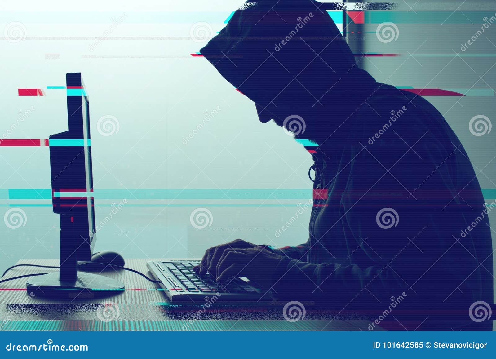 Hooded Computer Hacker Working on Desktop PC Computer Stock Image ... Hooded Computer Hacker Working on Desktop PC Computer Stock Image ...