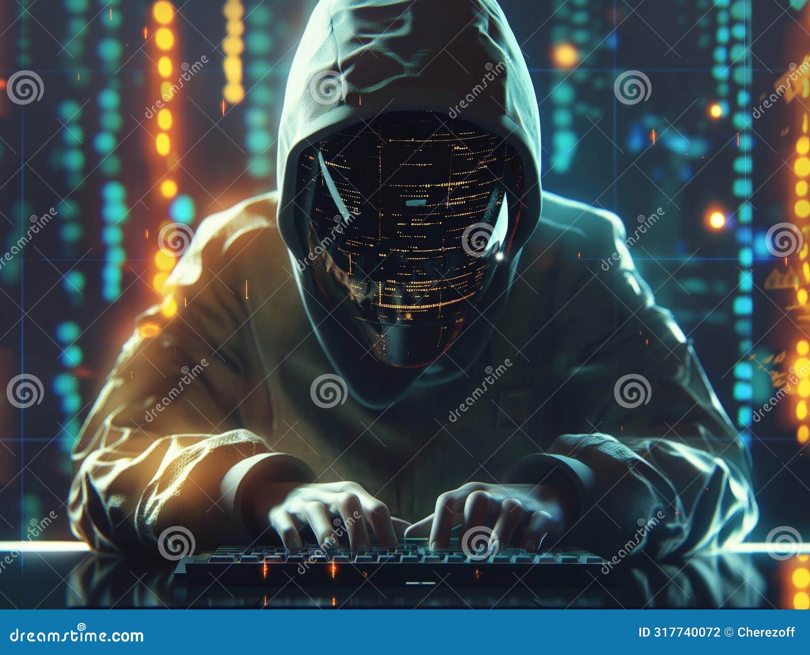 Cybersecurity Hacker at Work Stock Photo - Image of anonymous, crime ...
