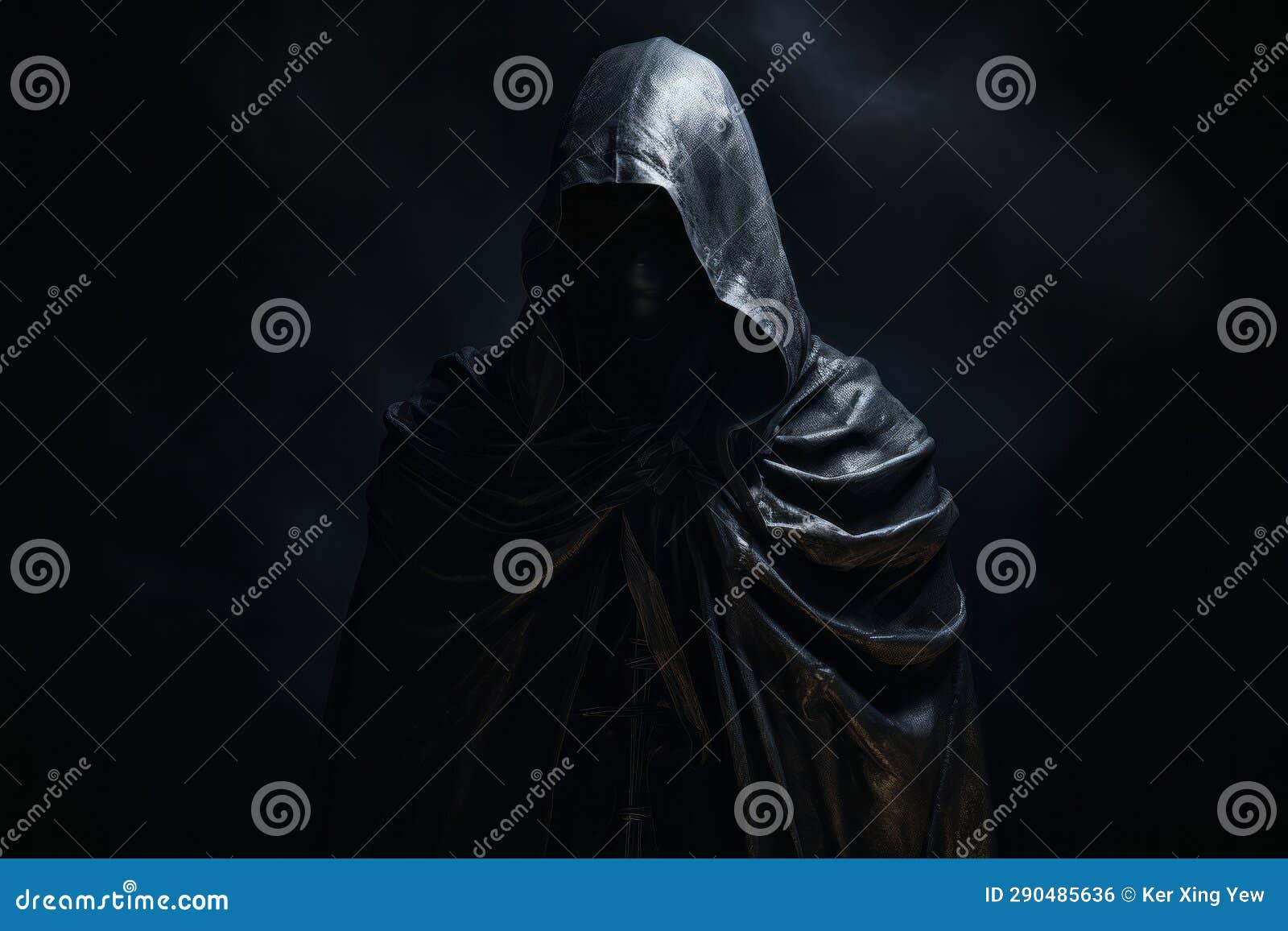 Hooded Figure Standing in the Shadows. Stock Illustration ... Hooded Figure Standing in the Shadows. Stock Illustration ...