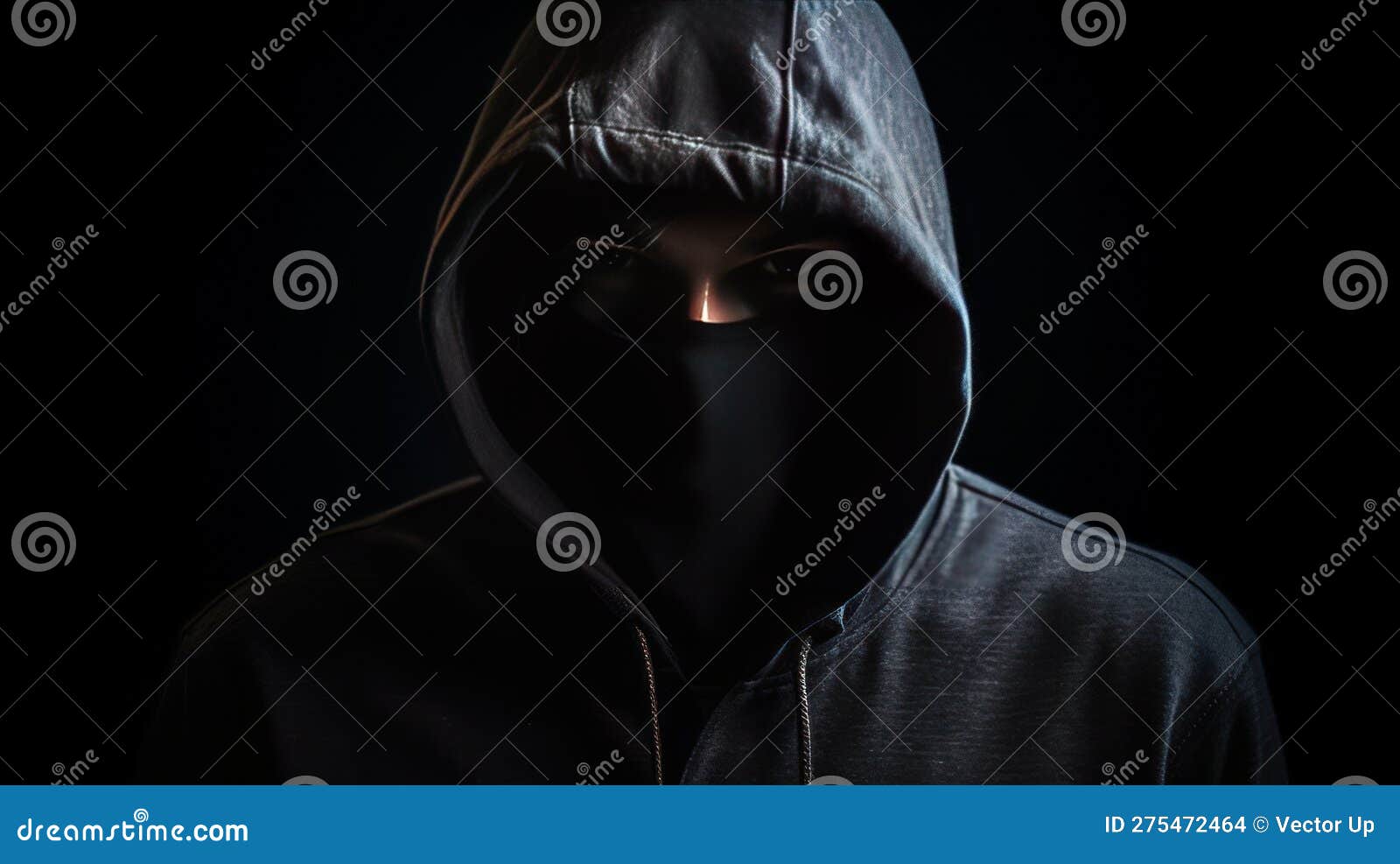 Hooded Hacker No Face. Generative AI Stock Illustration - Illustration ...
