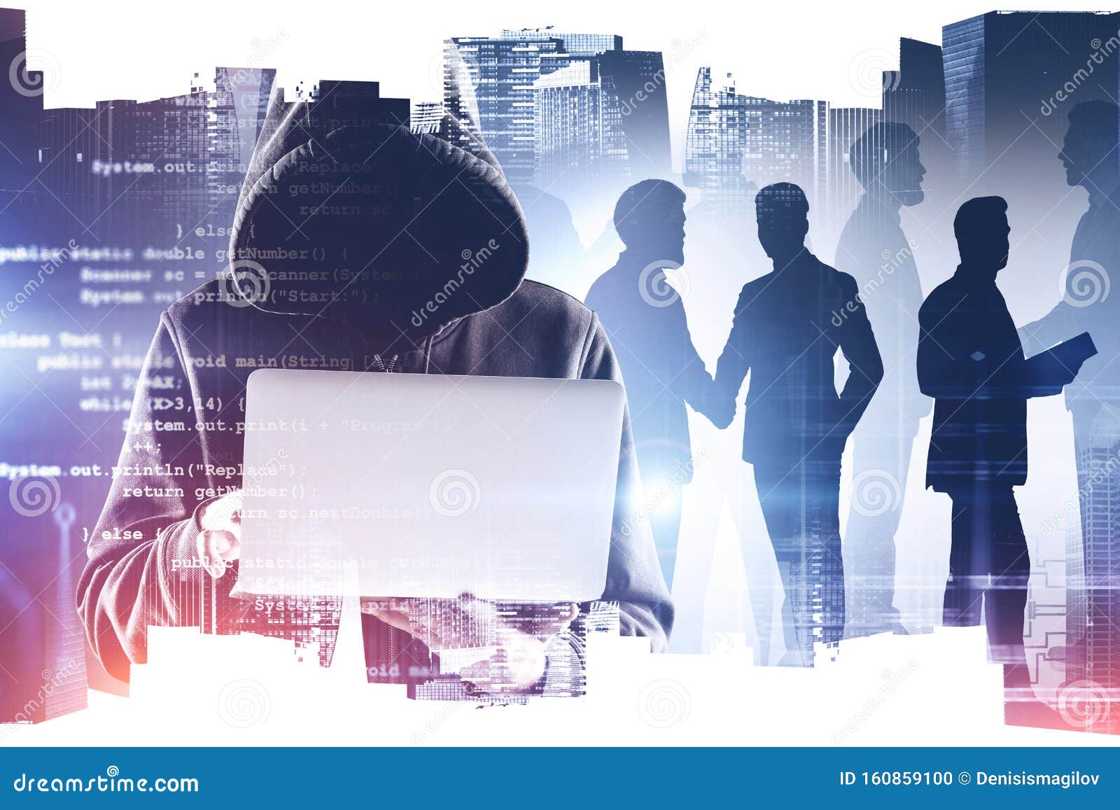 Hooded Hacker Stealing Business Information Stock Photo - Image of ...