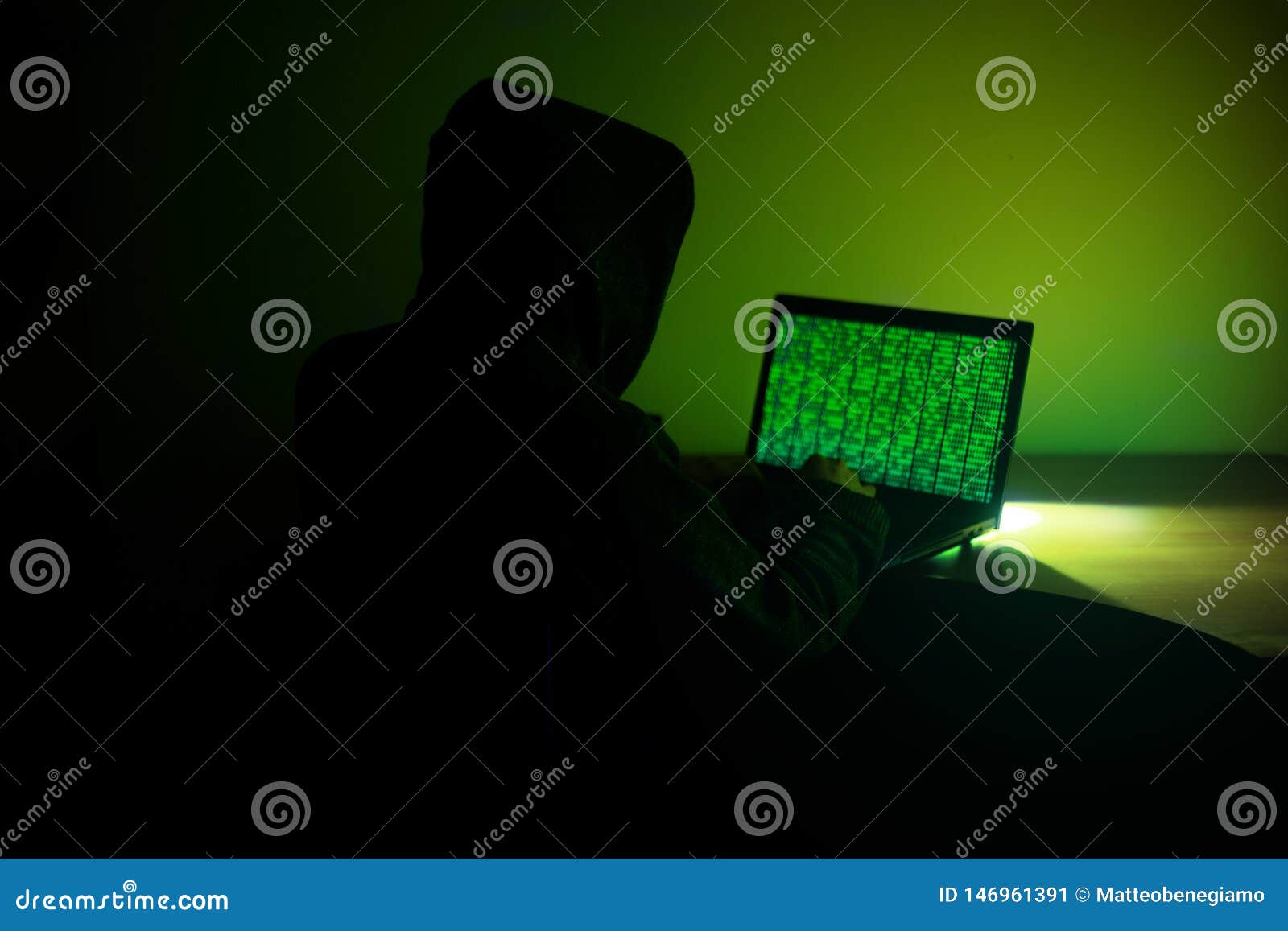 Hooded Hacker Is Using His Computer For Hacking Server Stock Image Image Of Concept Dark