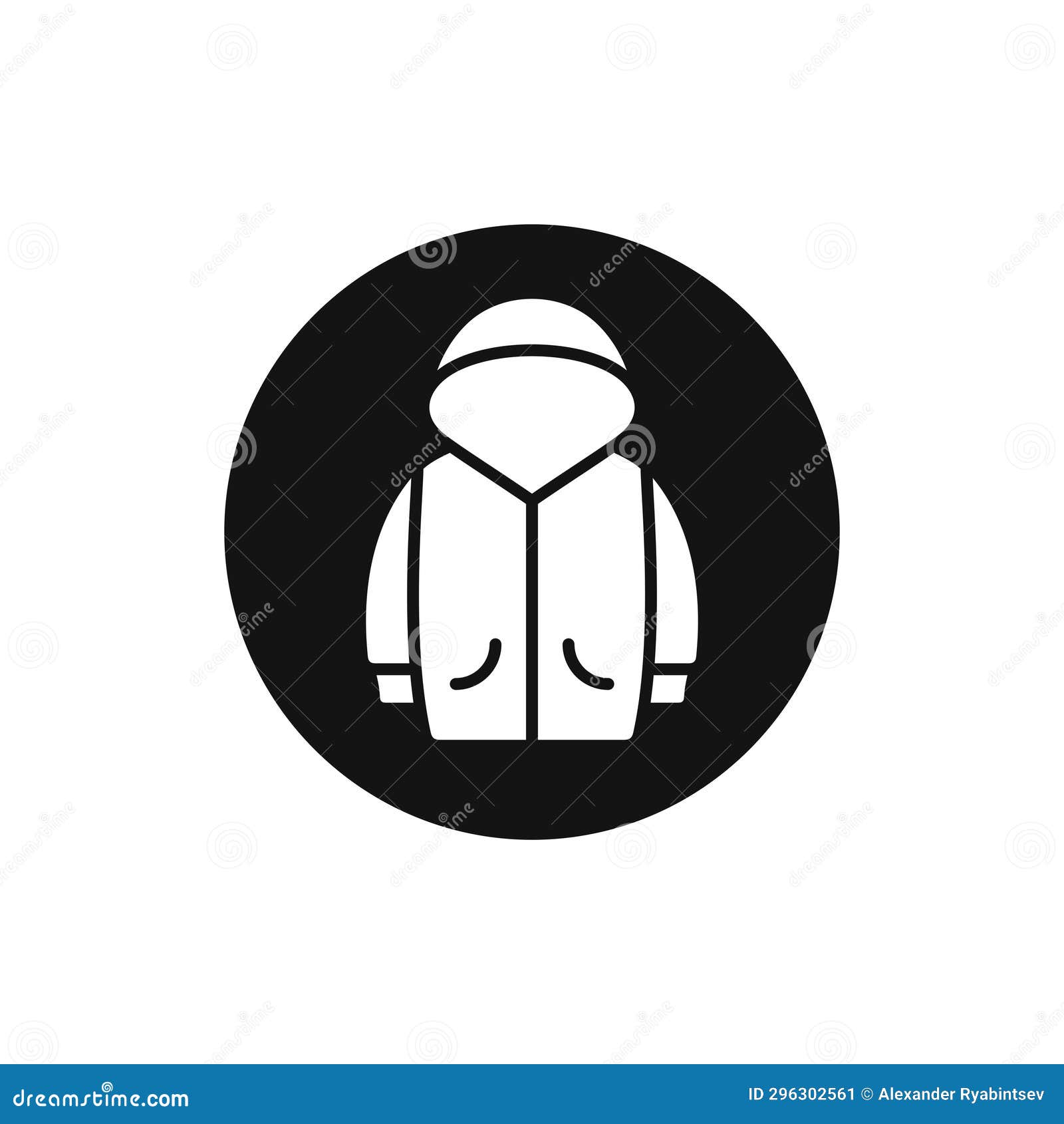 Hooded jacket vector icon stock illustration. Illustration of isolated ...