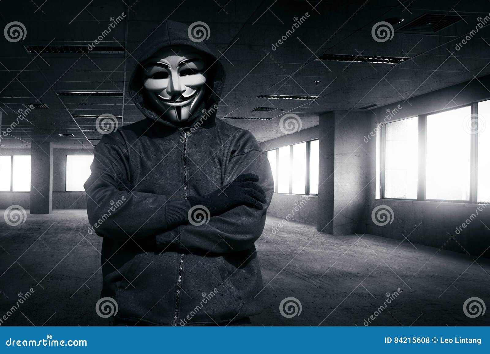 Hooded Man with Mask Standing Alone Editorial Stock Photo - Image of ...