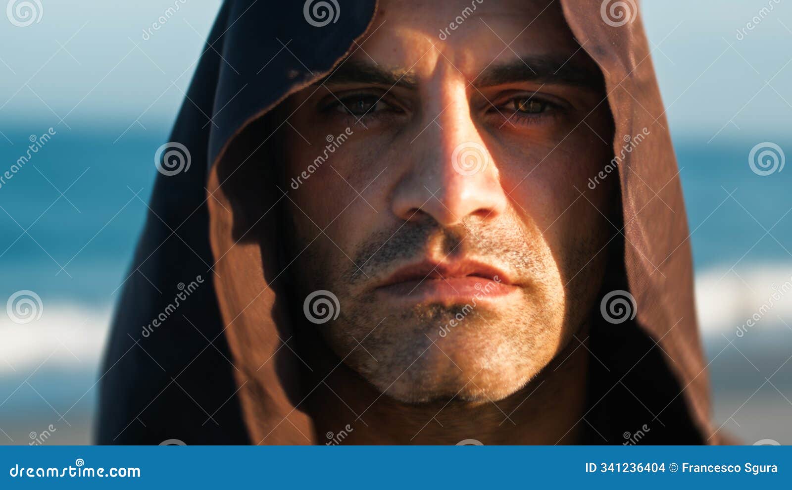 Hooded Monk Looking into the Camera Stock Photo - Image of religion ...