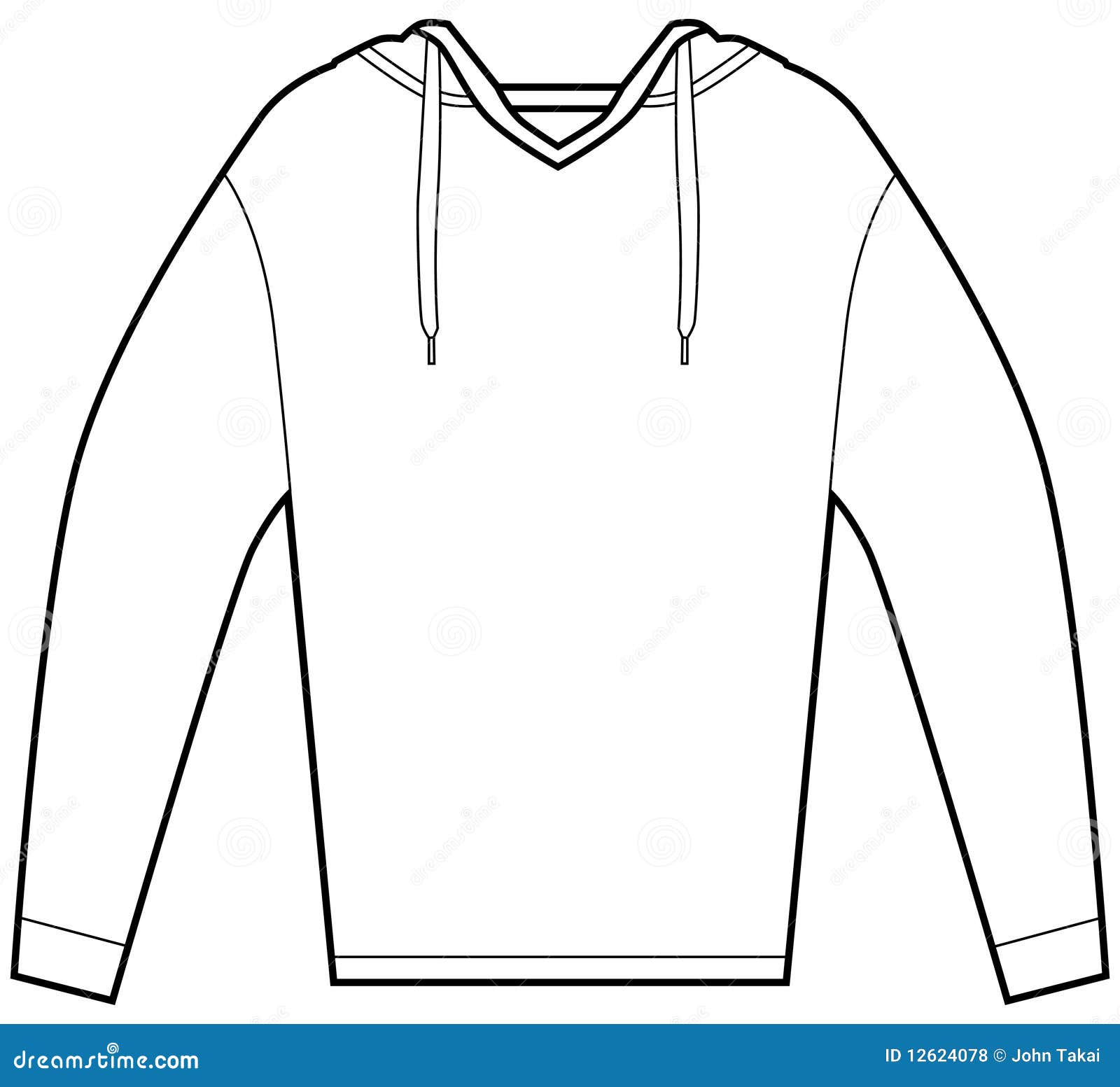 Hooded Pullover Shirt stock vector. Illustration of hoodie - 12624078