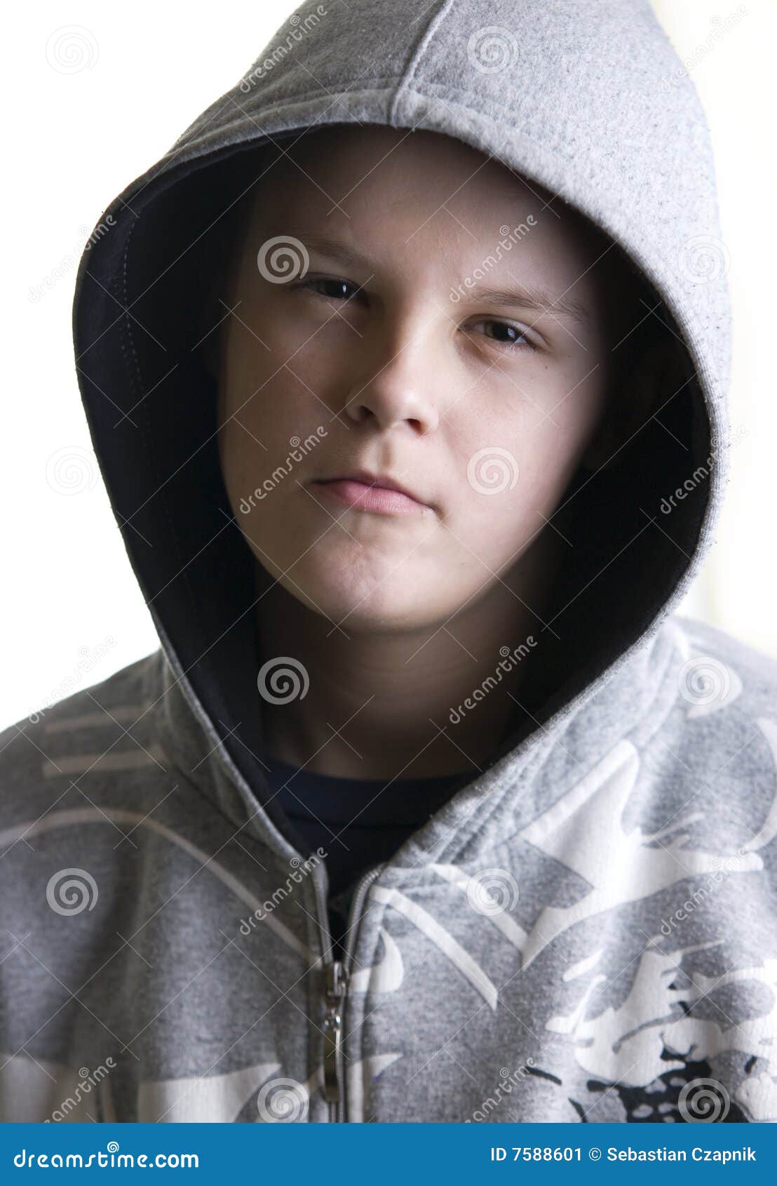 Hooded teenage boy stock image. Image of male, hood, person - 7588601