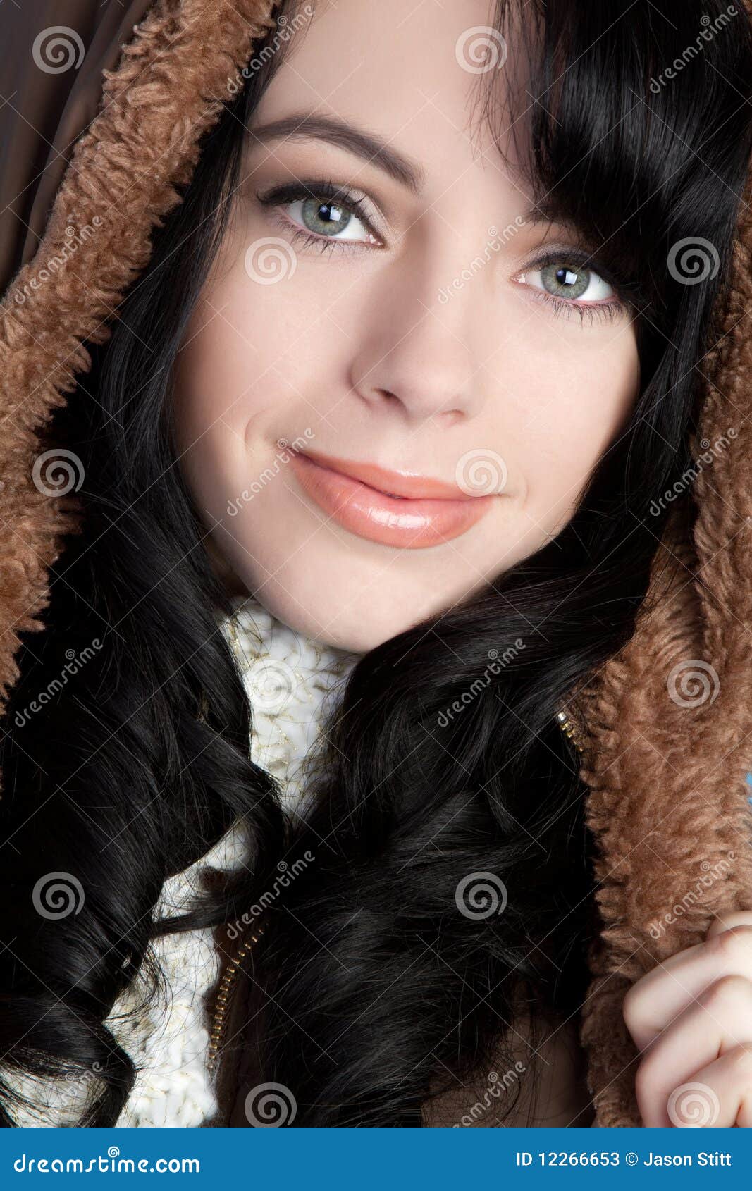 Hooded Winter Girl stock image. Image of hooded, teenager - 12266653