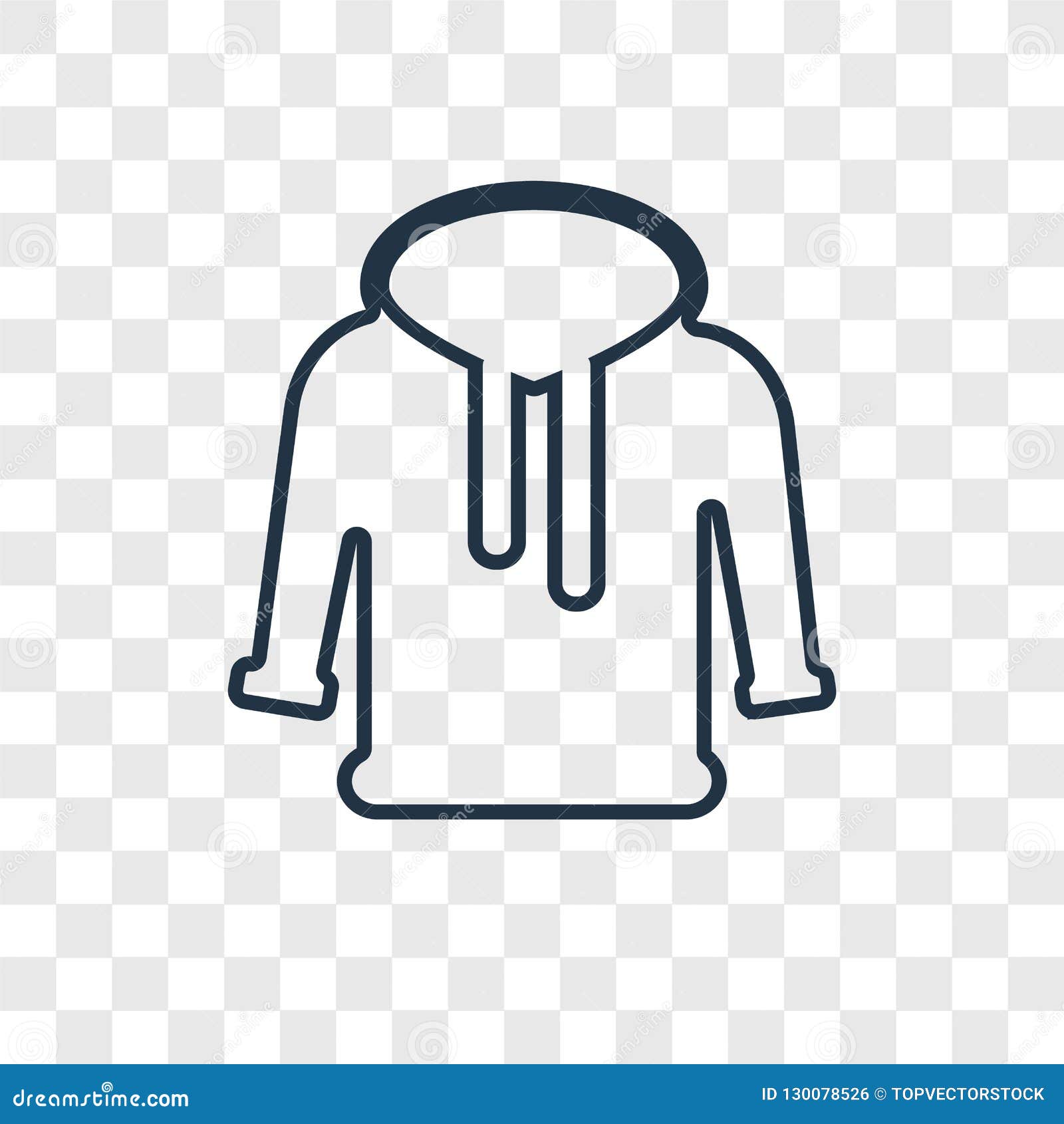 Hoodie Concept Vector Linear Icon Isolated on Transparent Background ...