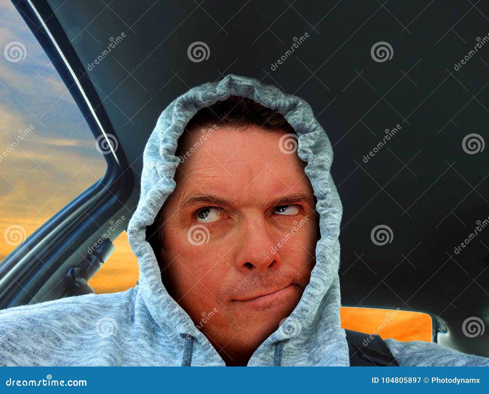 Hoodie confused driver stock image. Image of head, illegal - 104805897