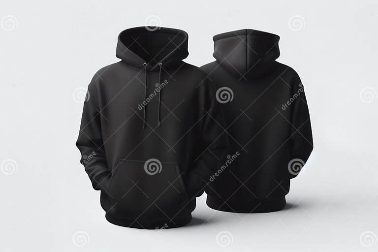 Hoodie In Front And Back View Mockup White Background Ai Generative Stock Image Image Of