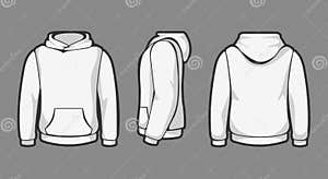 Hoodie Template Front Back Views Cartoon Vector CartoonDealer Hoodie Template Front Back Views Cartoon Vector CartoonDealer