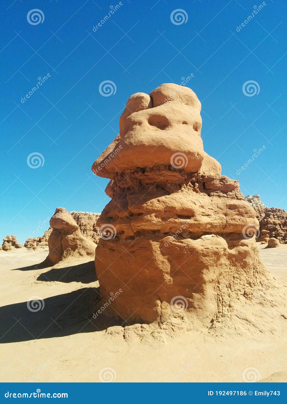 Hoodoo Rock Formation with Dramatic Shadows in Goblin Valley Stock ...