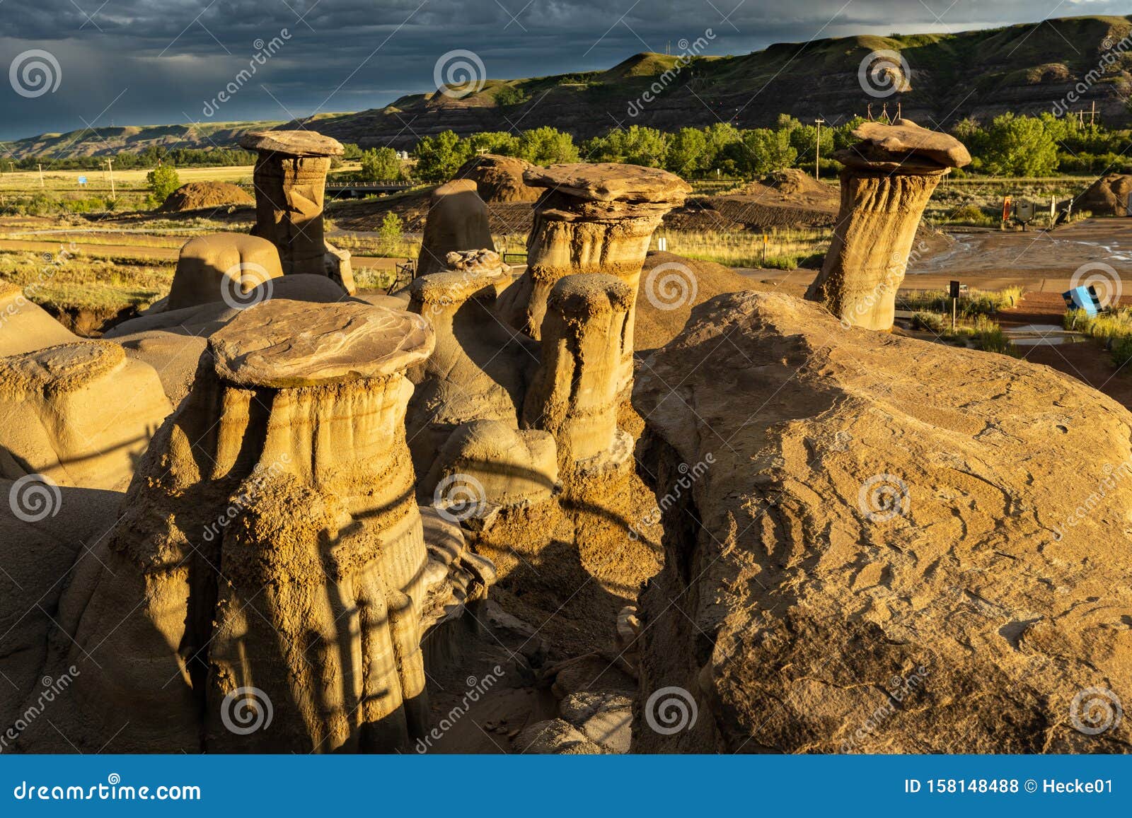 Hoodoos of Alberta by Drumheller in Canada Stock Photo - Image of ...