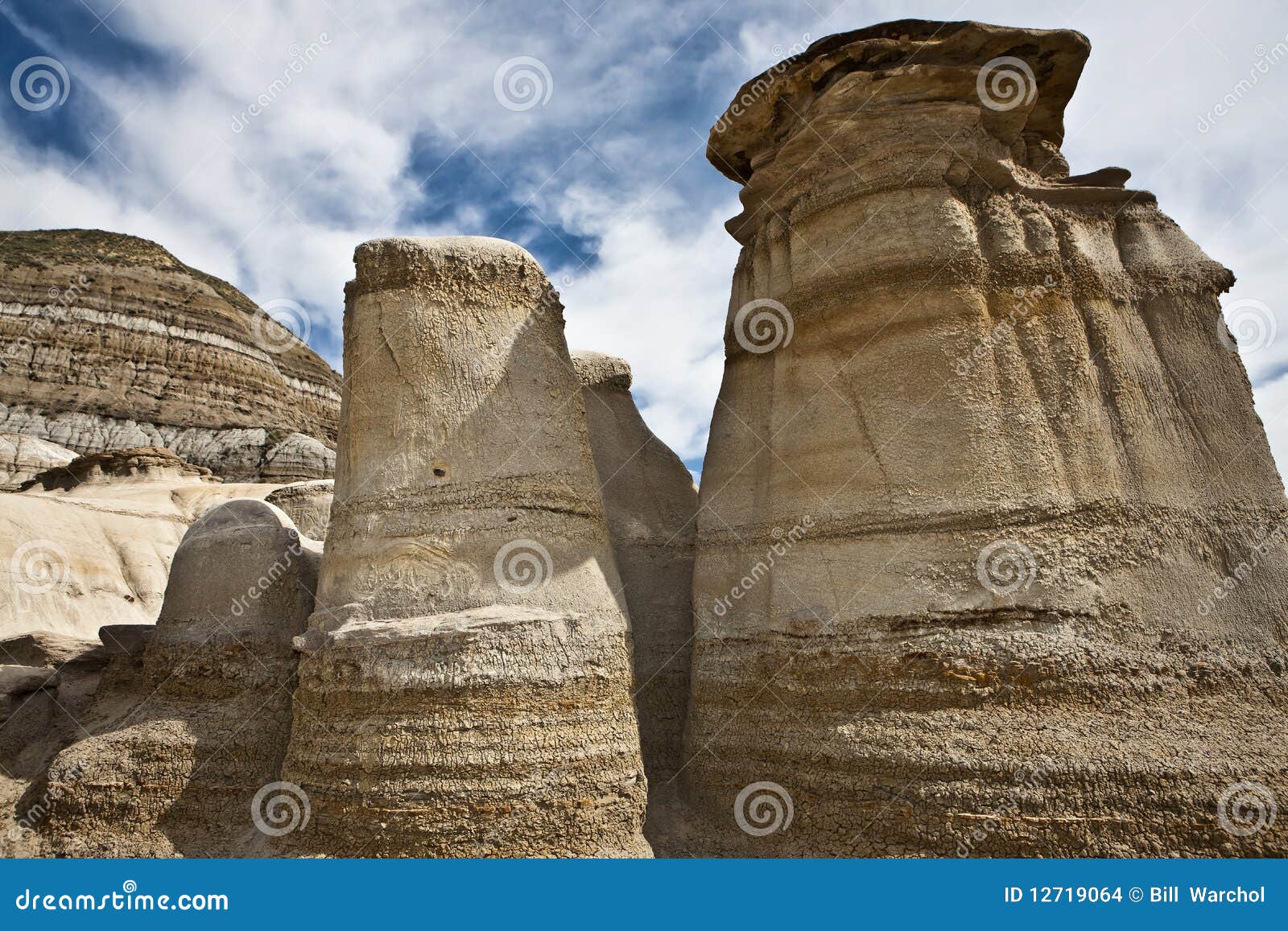 Hoodoos Near Tunnel Mountain At Banff National Park In Alberta Stock ...