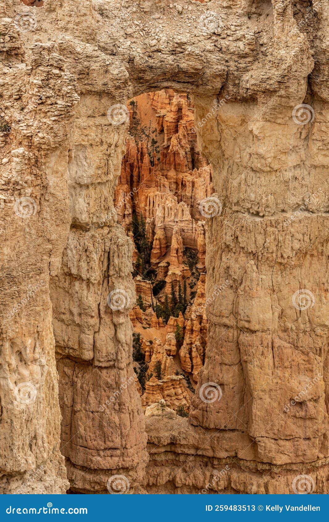 Hoodoos Seen through Window Formation in Bryce Stock Image - Image of ...