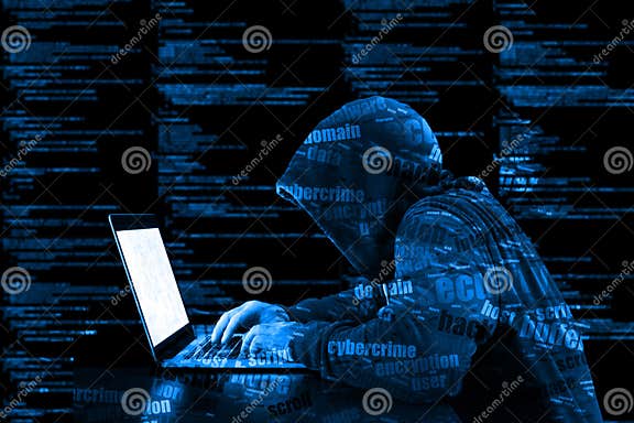 Hoody Hacker Cybersecurity Blue Computer Code Information Security ...