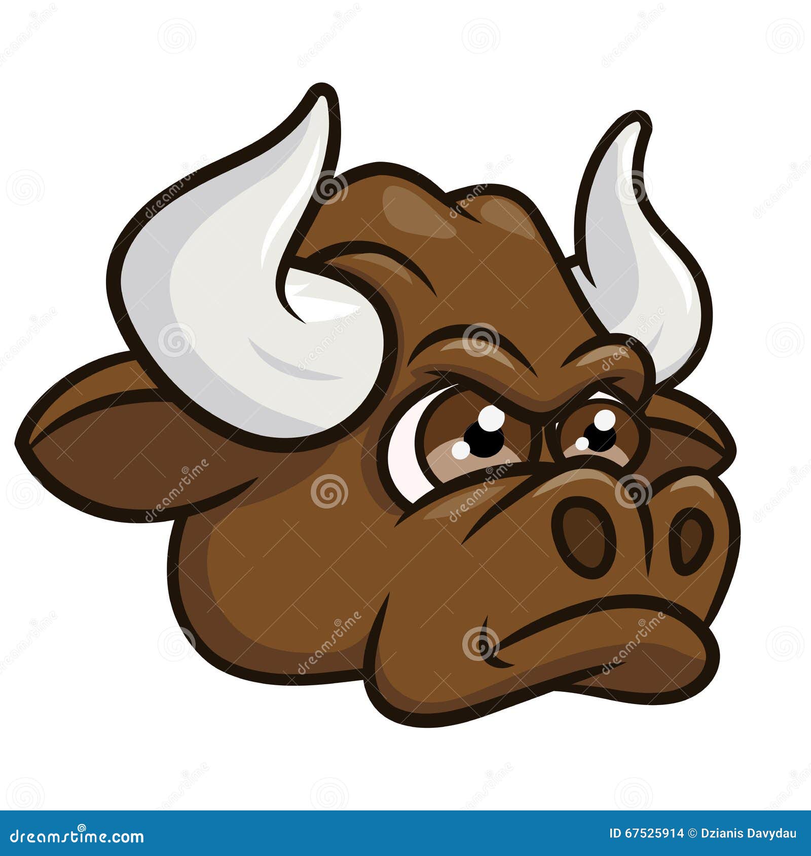 Hoofd 2 Van De Beeldverhaal Boos Stier Vector Illustratie ...