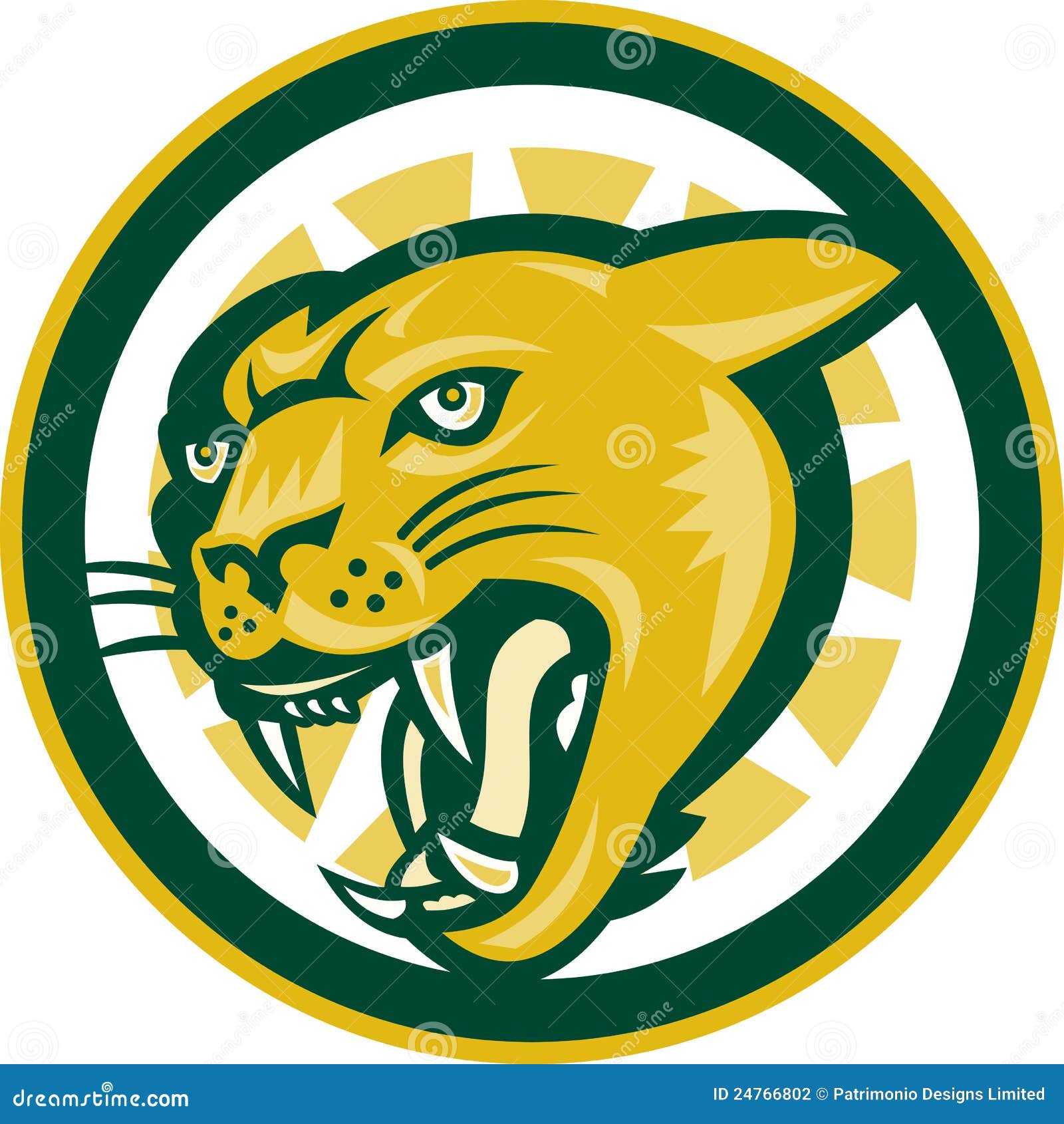 Hoofd Van De Kat Van De Poema Van De Poema Het Grote Vector Illustratie ...