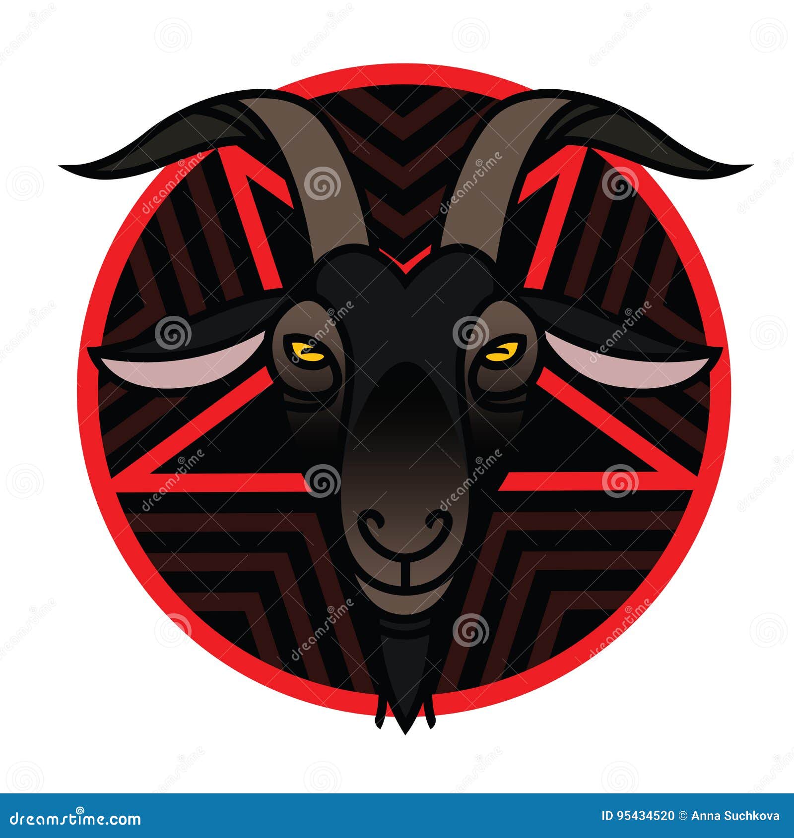 Hoofd Van De Pentagram Het Demonische Geit - Demonisch Symbool Vector ...