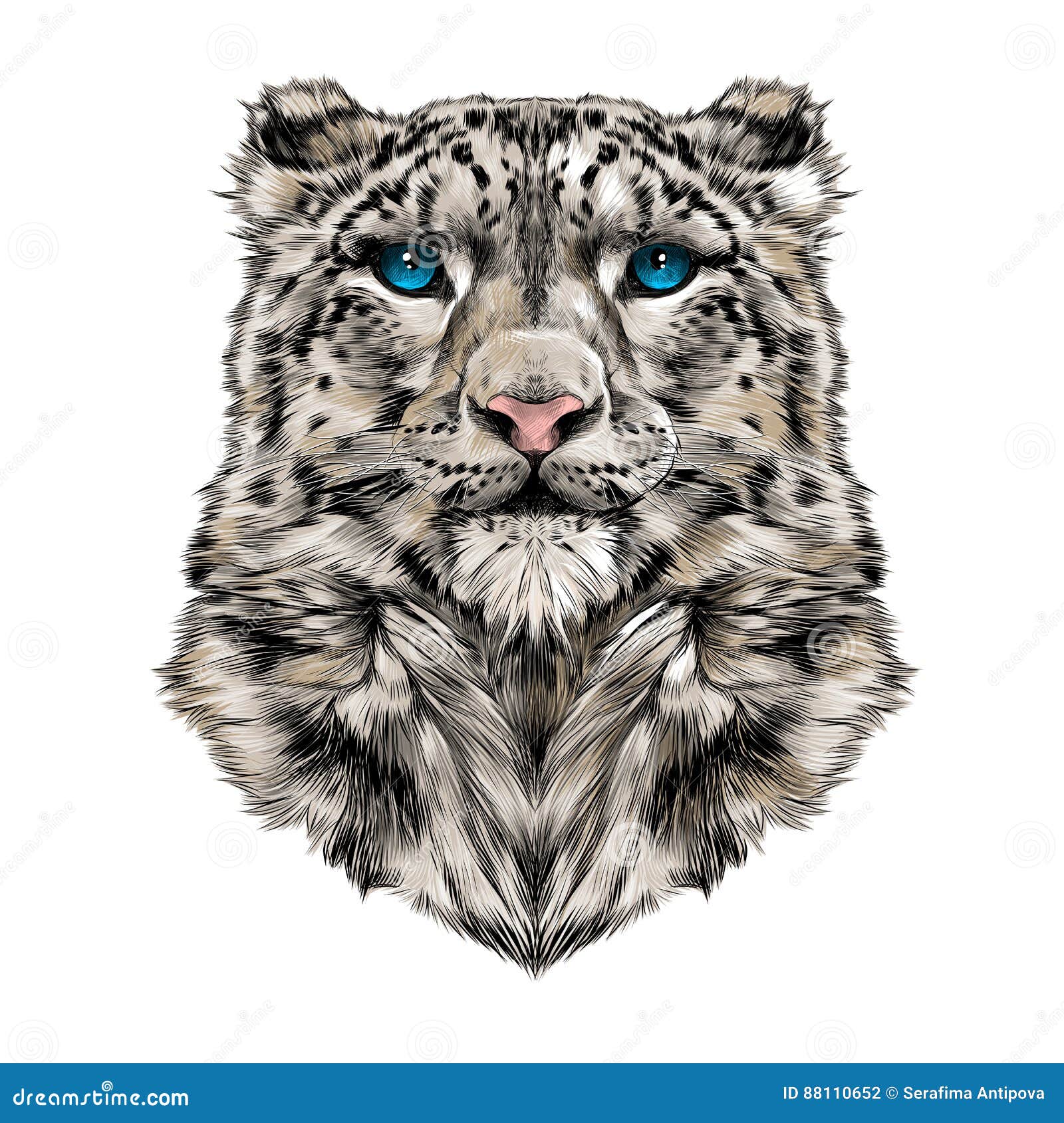 Hoofd Van De Sneeuwluipaard Vector Illustratie - Illustration of gezicht, embleem: 88110652