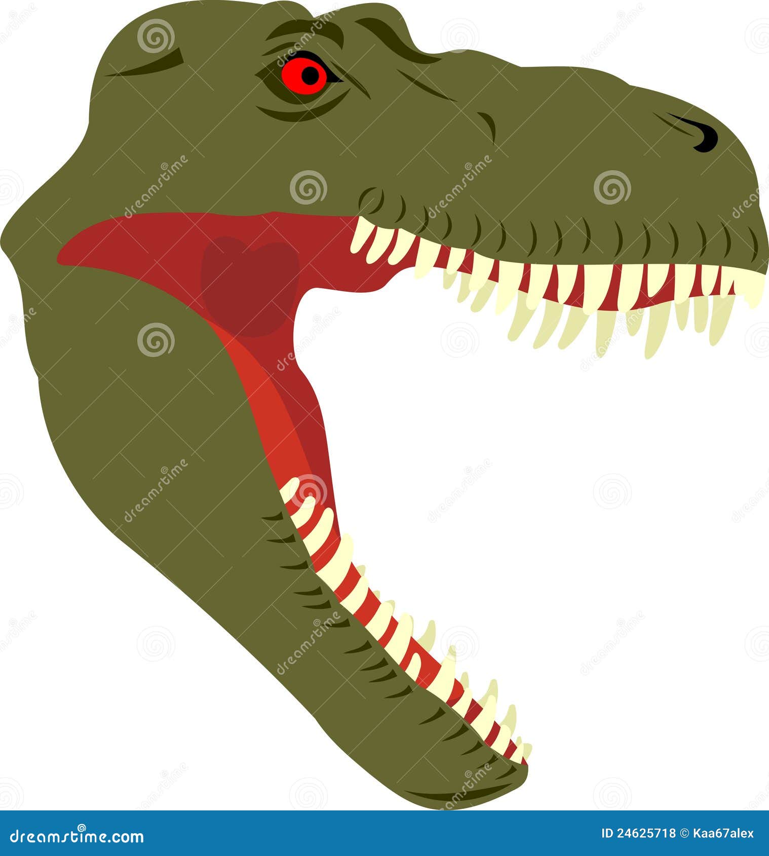 Hoofd van een dinosaurus vector illustratie. Illustration of jacht ...