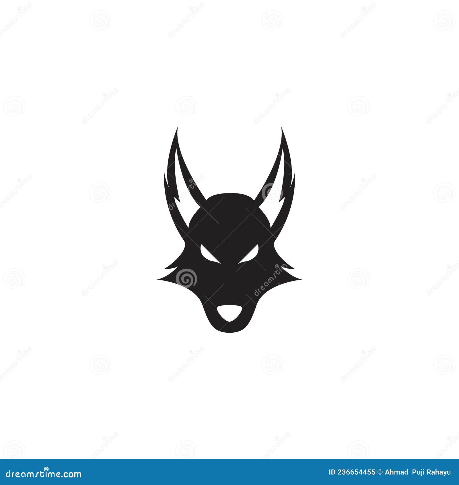 Hoofdgezicht Wolf Lang Oor Logo Symbool Vectorafbeelding Afbeelding ...