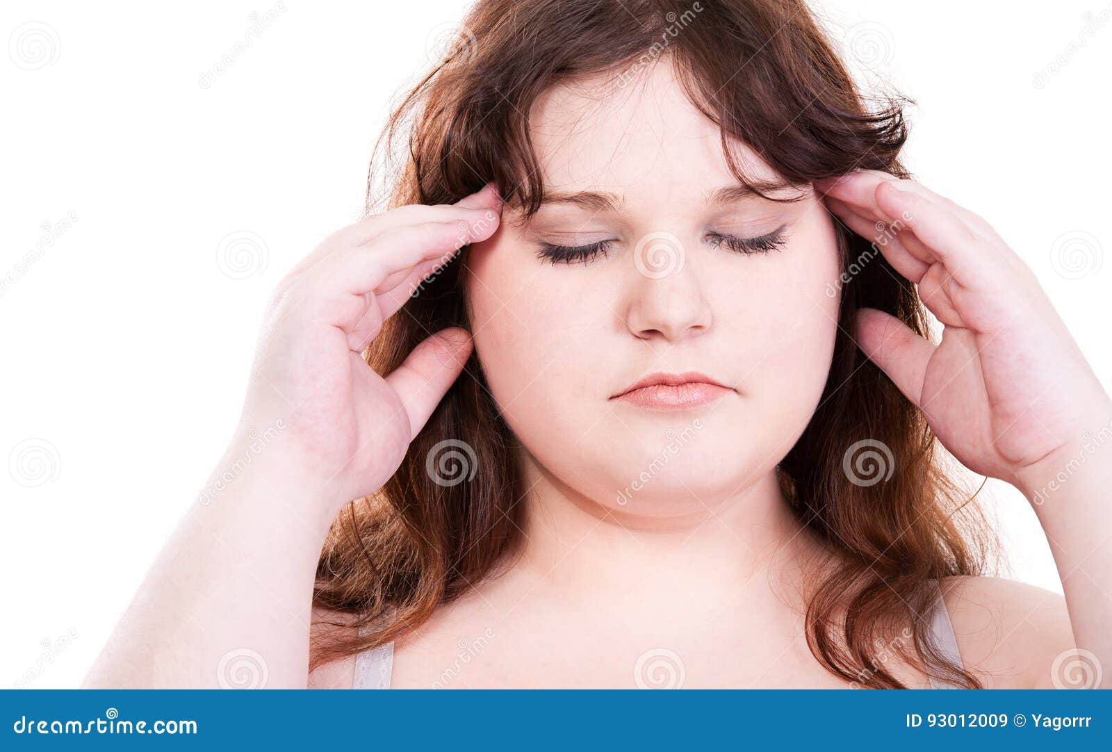 Hoofdpijn Van Een Jong Vet Meisje Stock Afbeelding - Image of jeugd ...