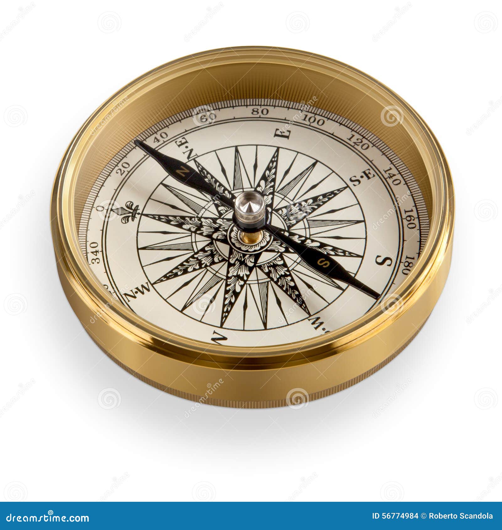 Hoog - Het Kompas Van Het Kwaliteitsmessing Met Het Knippen Van Weg ...