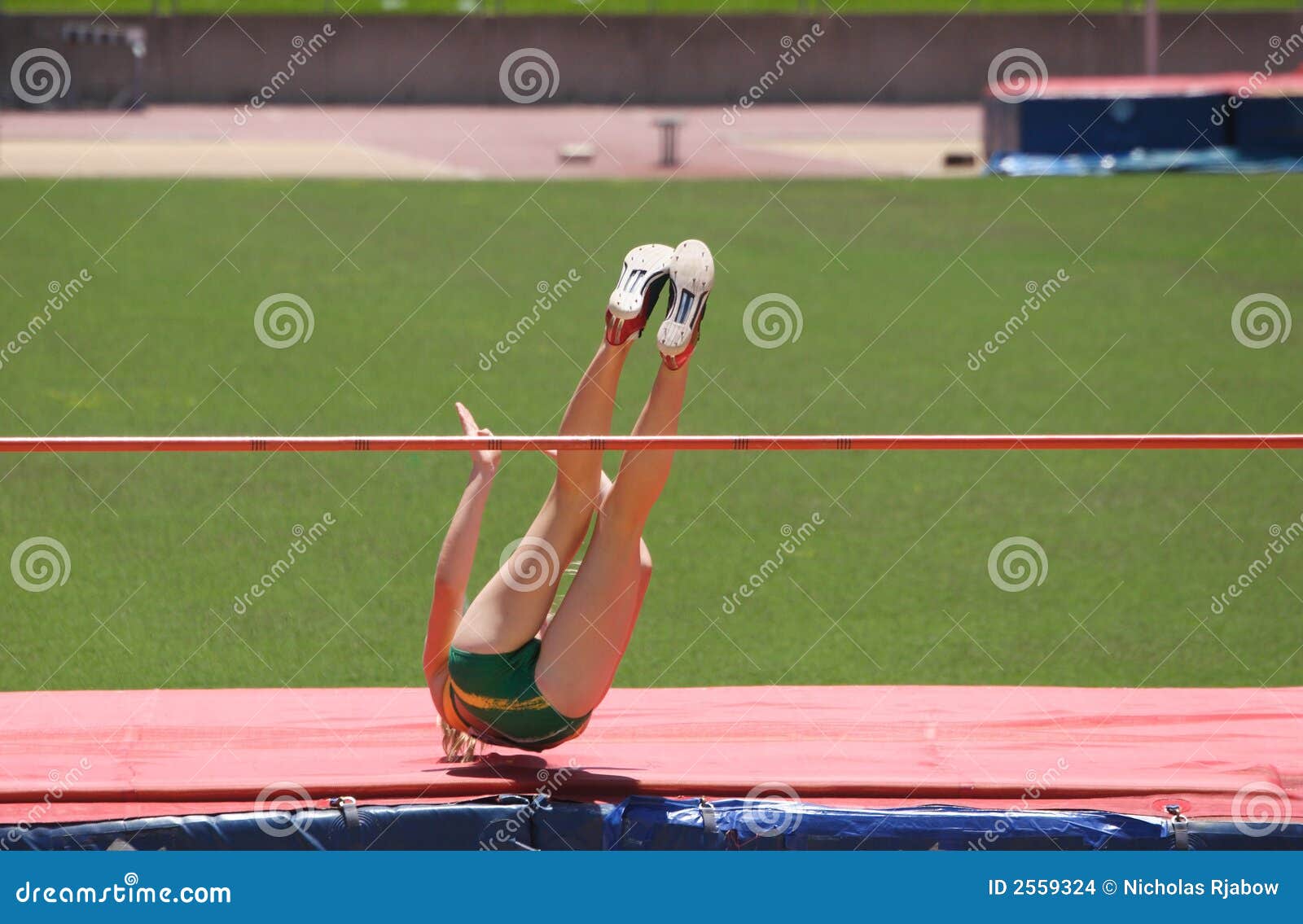 Hoogspringen stock foto. Image of wijfje, eten, staaf - 2559324