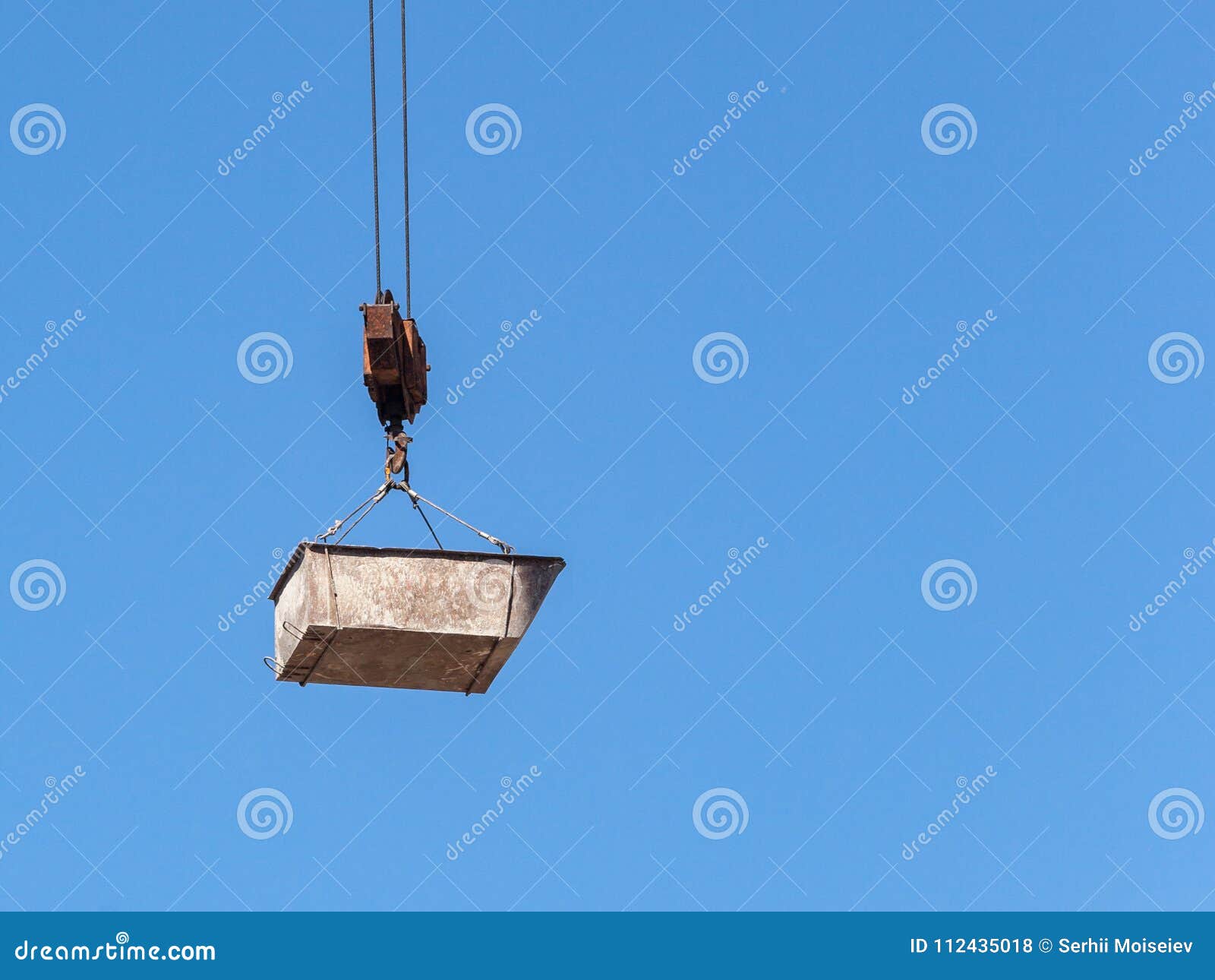 Hook block with a bucket stock photo. Image of heavy - 112435018