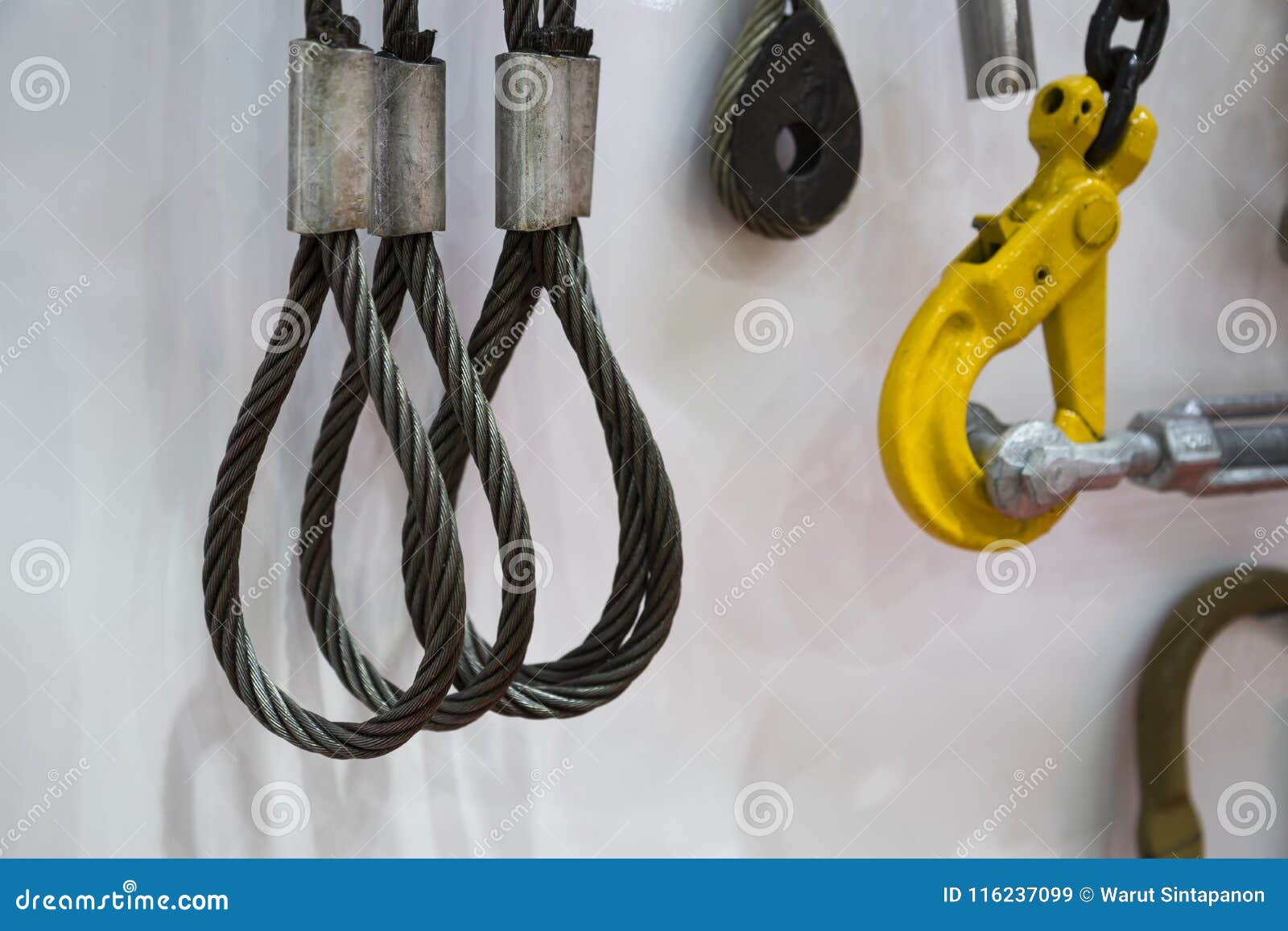 Hook , Chain and Steel Wire Stock Image - Image of pulley, machinery ...