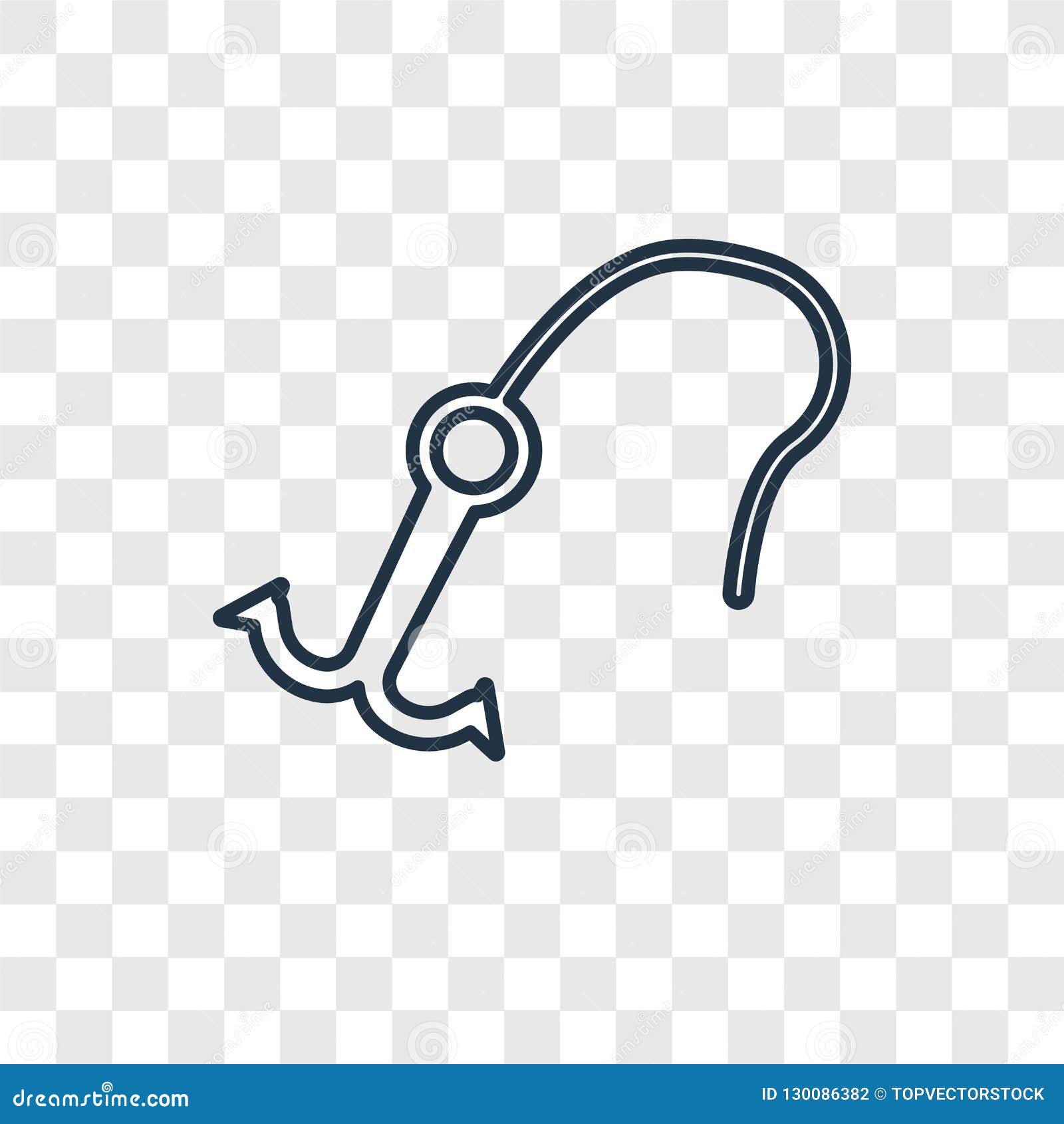 Hook Concept Vector Linear Icon Isolated on Transparent Background ...