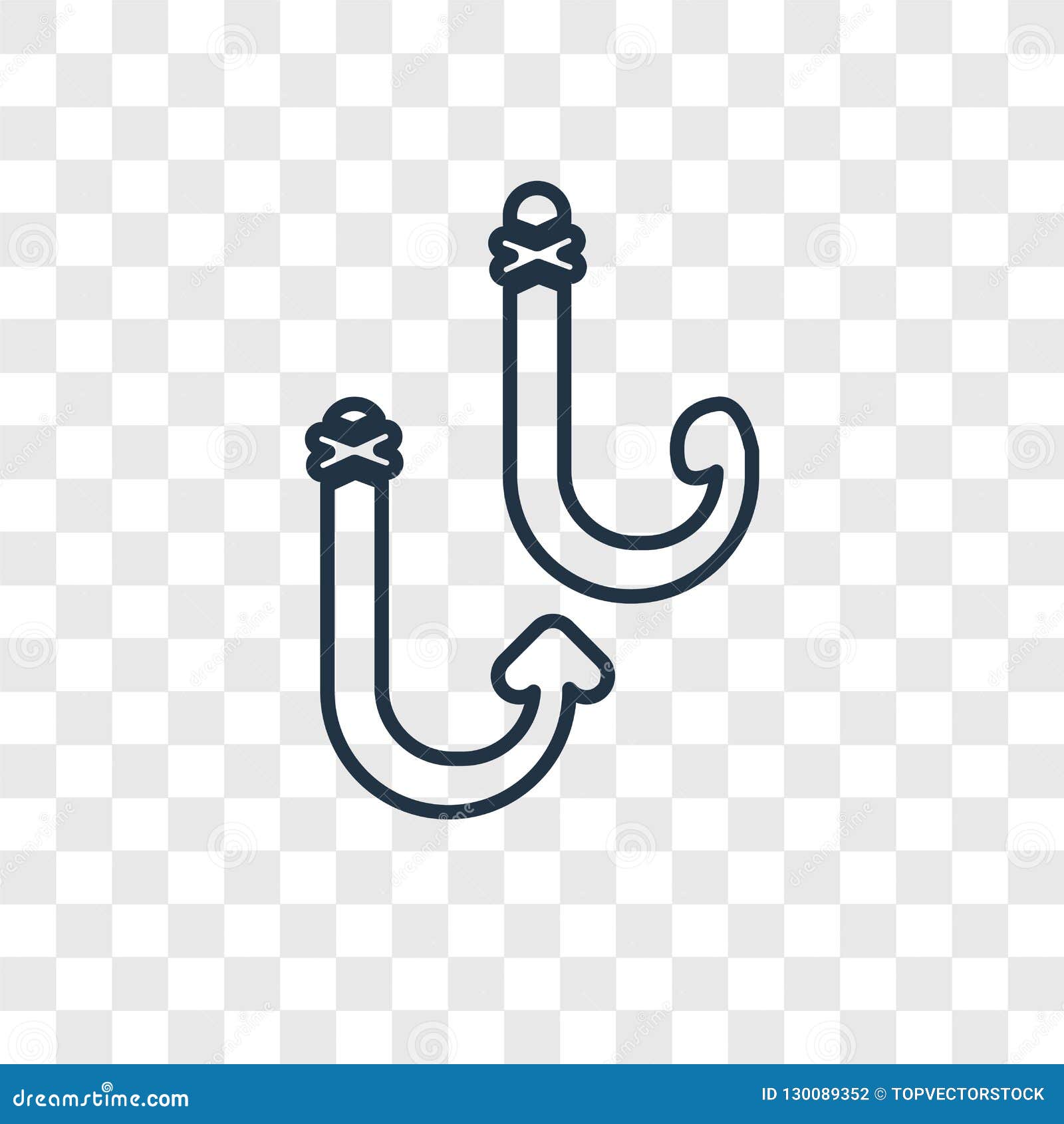 Hook Concept Vector Linear Icon Isolated on Transparent Background ...